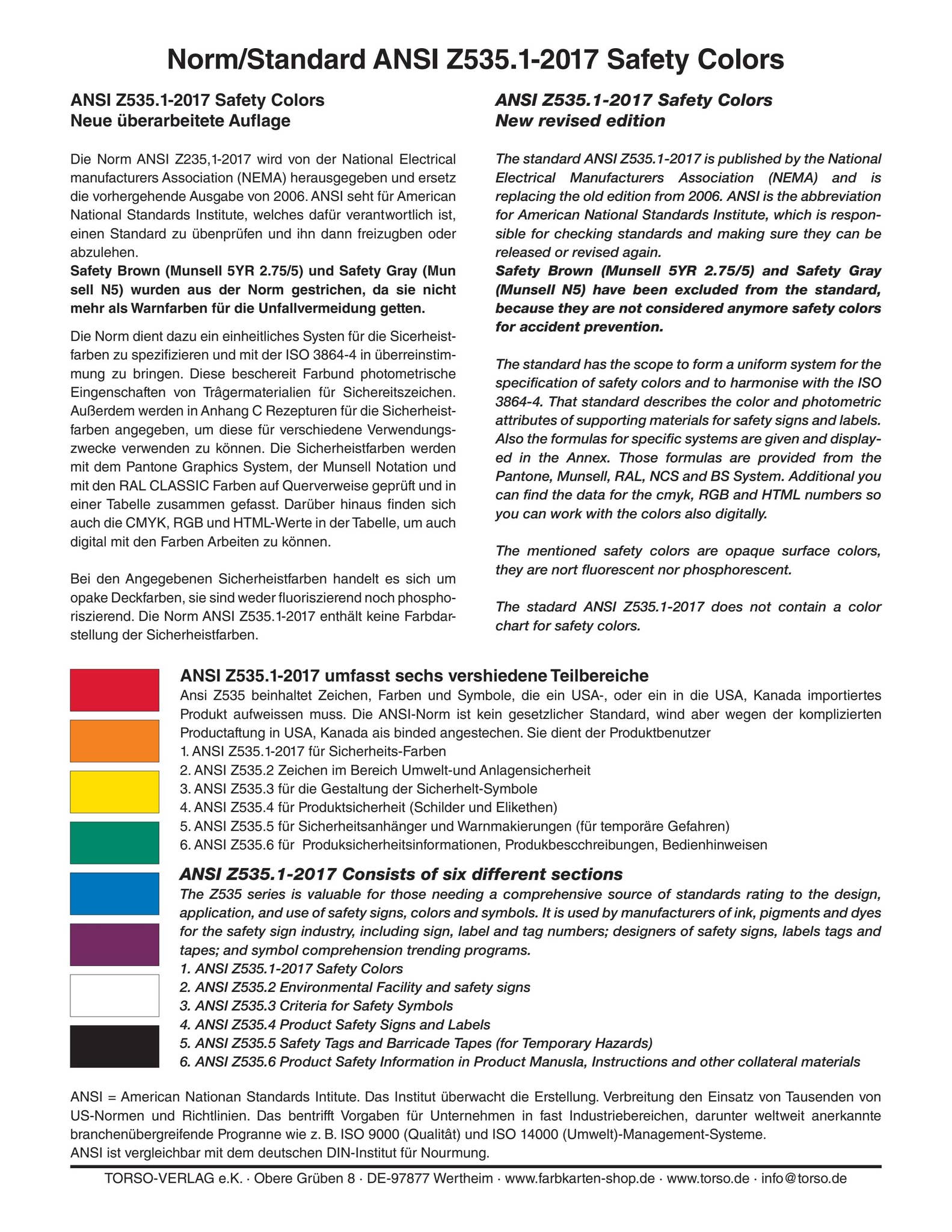 Norm/Standard ANSI Z535.1-2017 Safety Colors by Jprojasw - Issuu