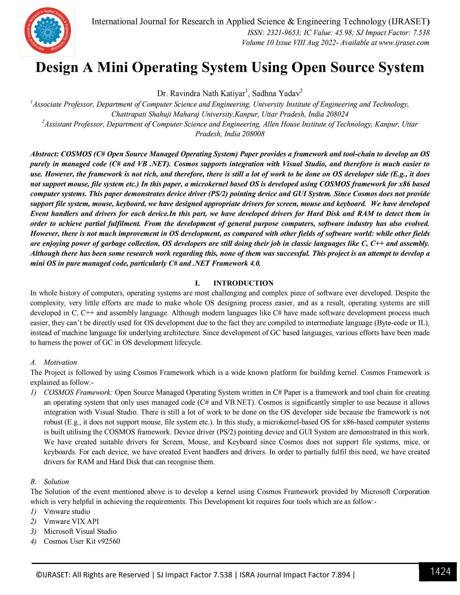 Design A Mini Operating System Using Open Source System by IJRASET - Issuu