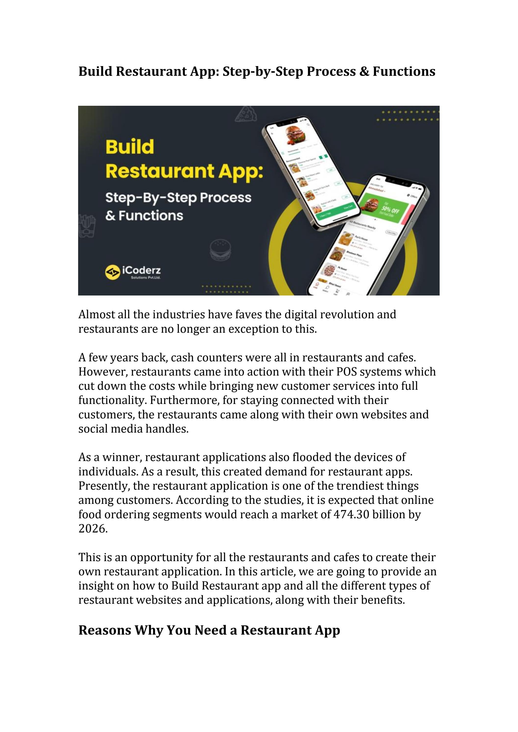 Build Restaurant App: Step-by-Step Process & Functions The development ...