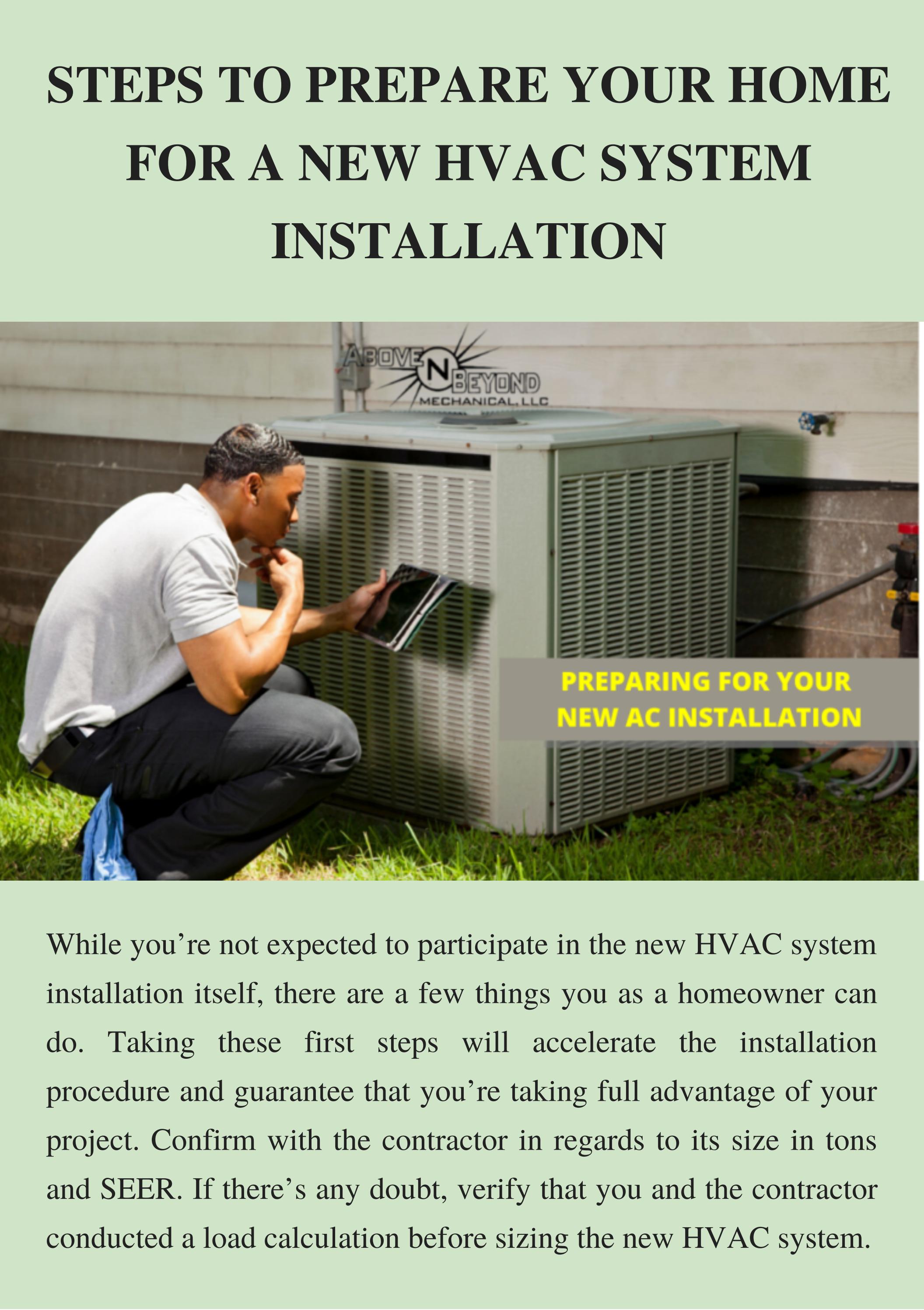 Steps To Prepare Your Home For A New Hvac System Installation by ABOVE ...