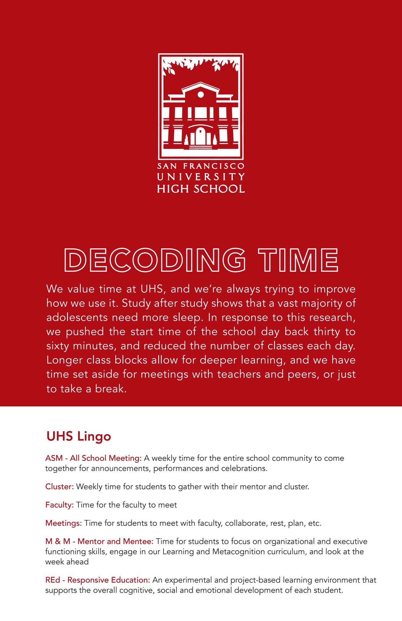 UHS Weekly Schedule 2022-23 by SFUHSorg - Issuu
