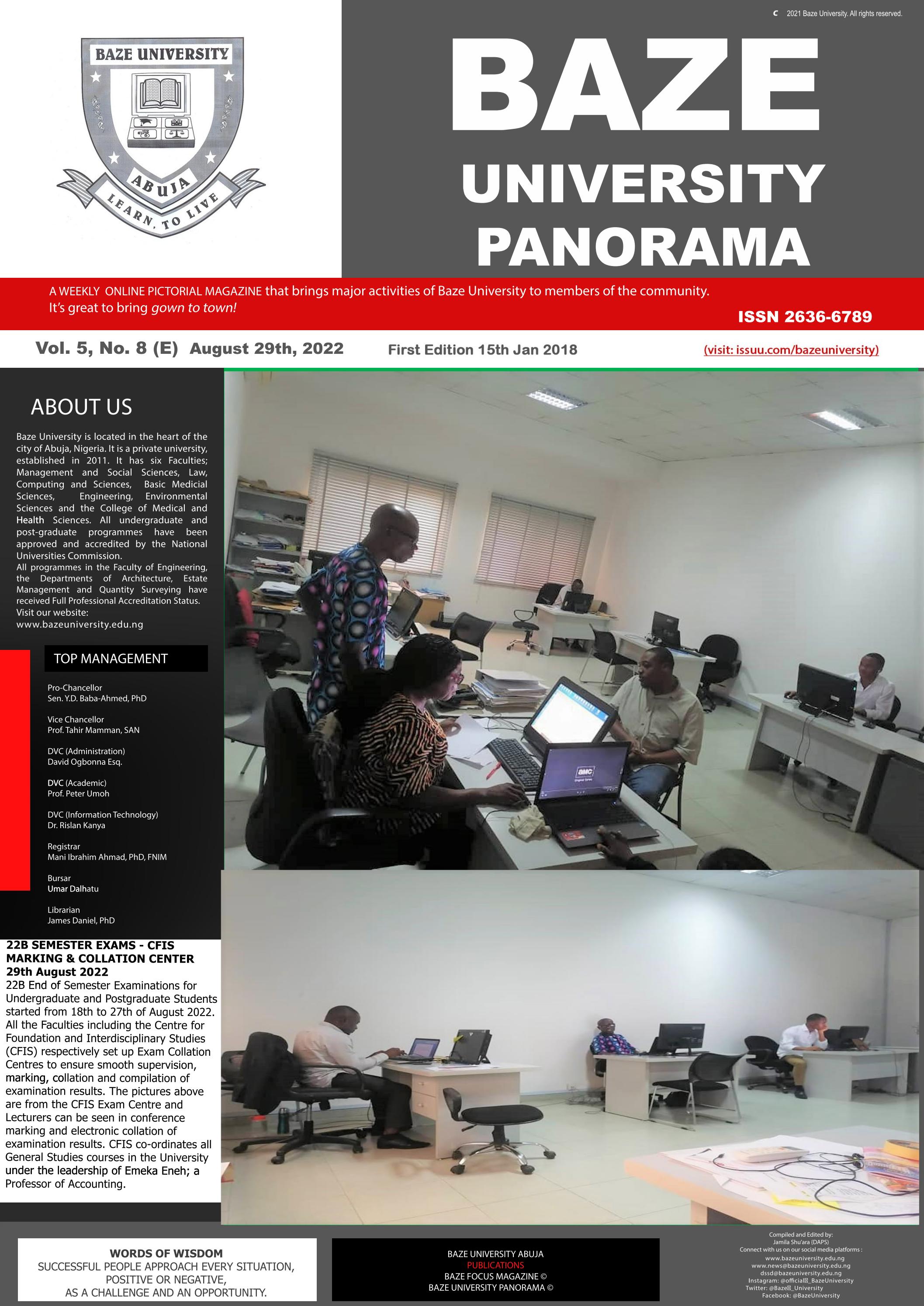 BAZE UNIVERSITY PANORAMA NEWS (29th August 2022) by Baze University - Issuu