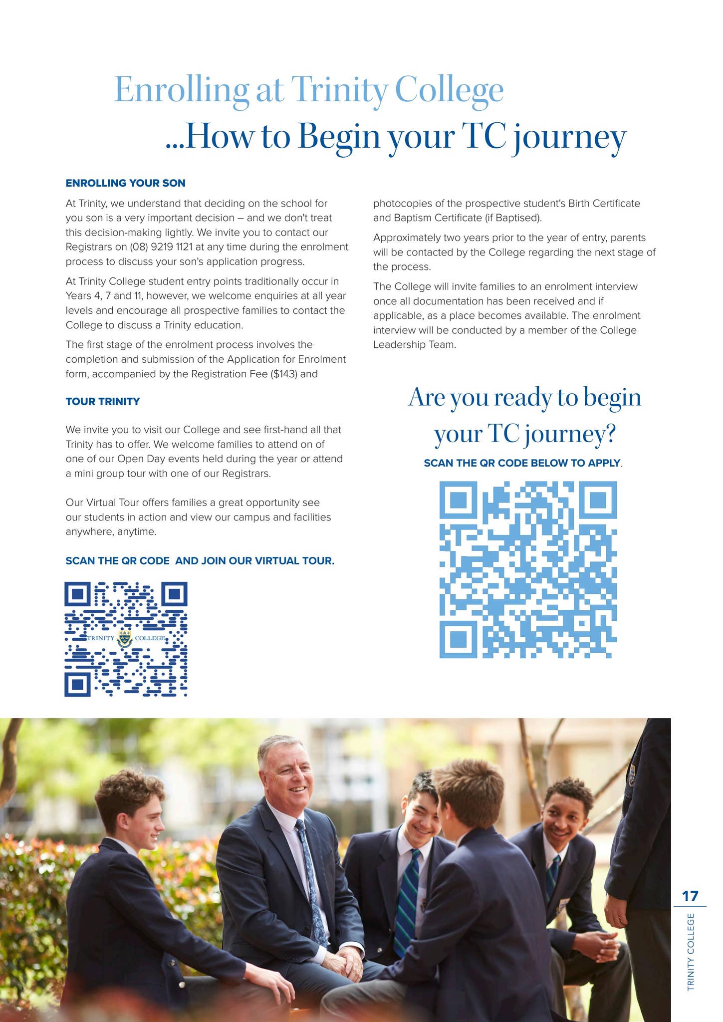 Men for Others: Trinity College Prospectus by Trinity College, Perth ...