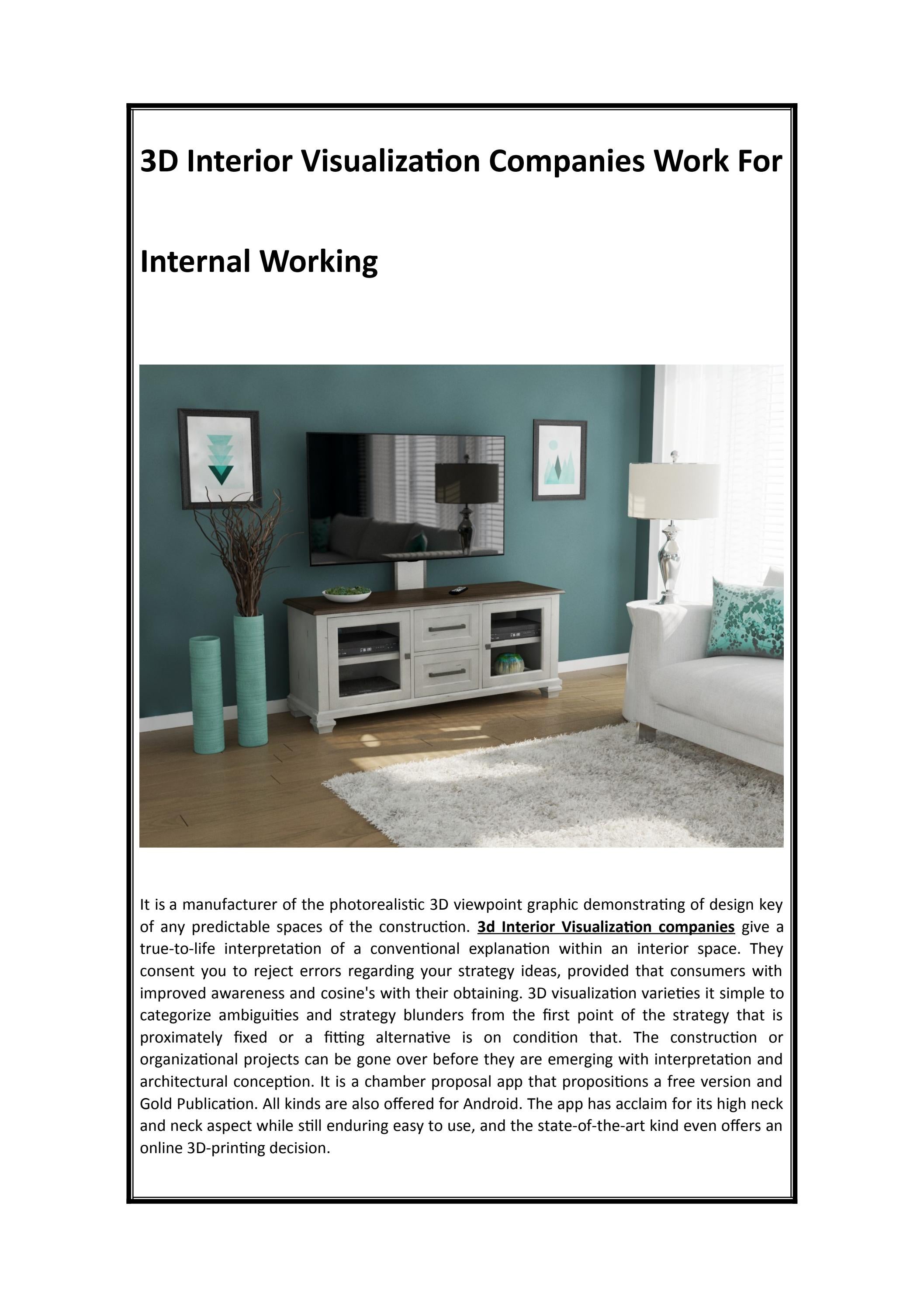 3D Interior Visualization Companies Work For Internal Working by ...