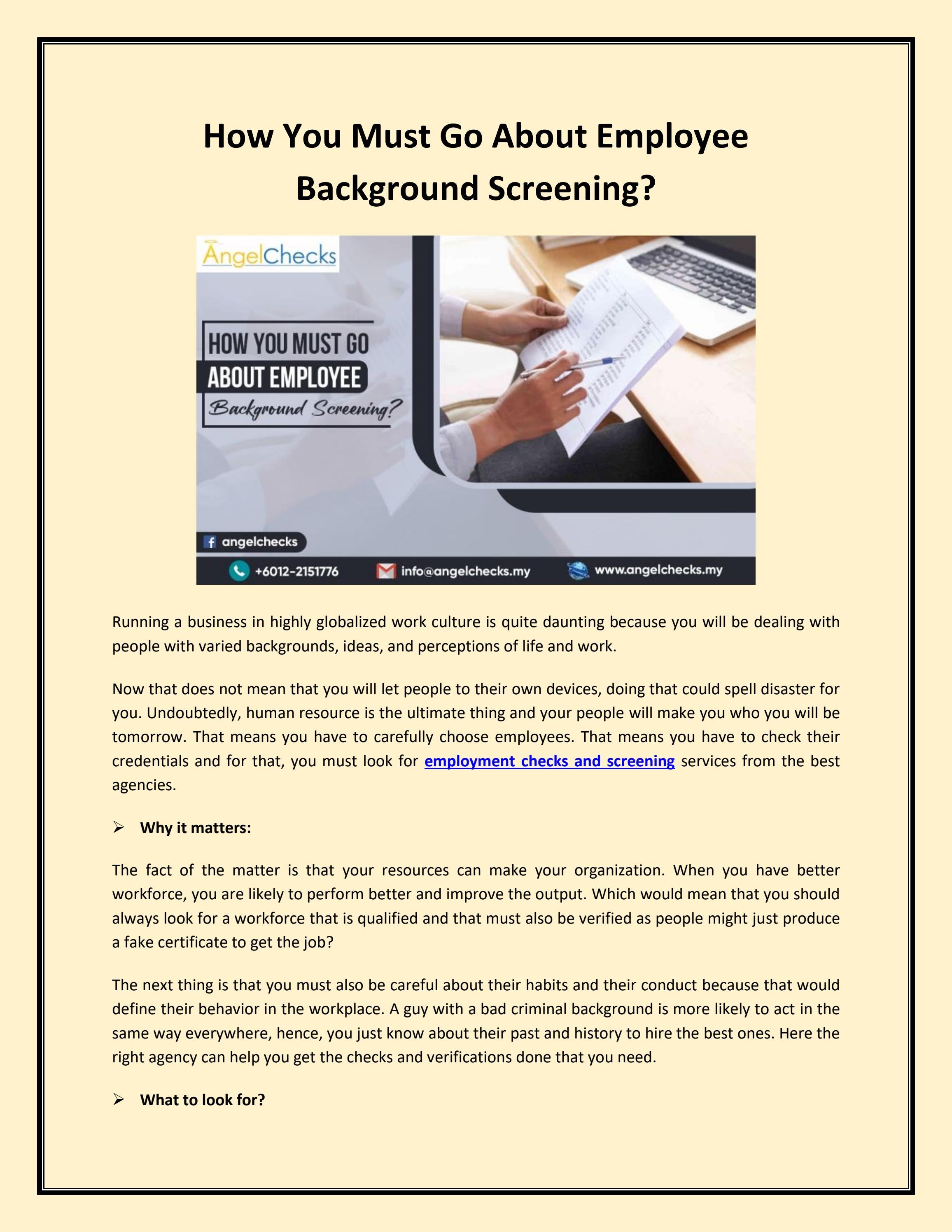 You Must Go About Employee by Angel Checks - Issuu