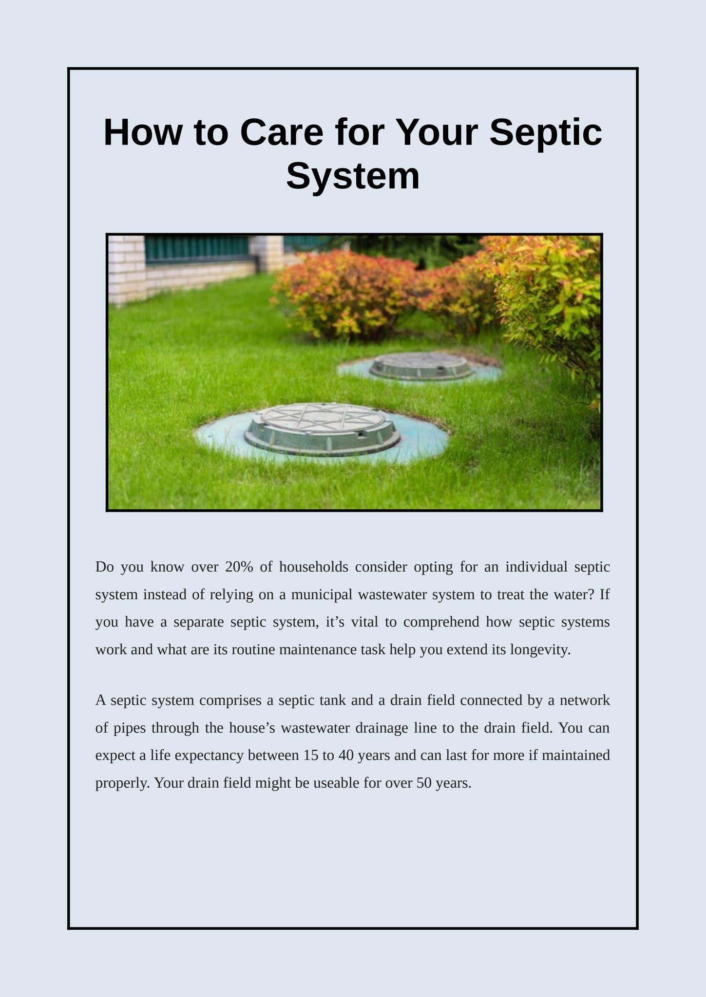 How to Care for Your Septic System by Advanced Septic Service LLC - Issuu