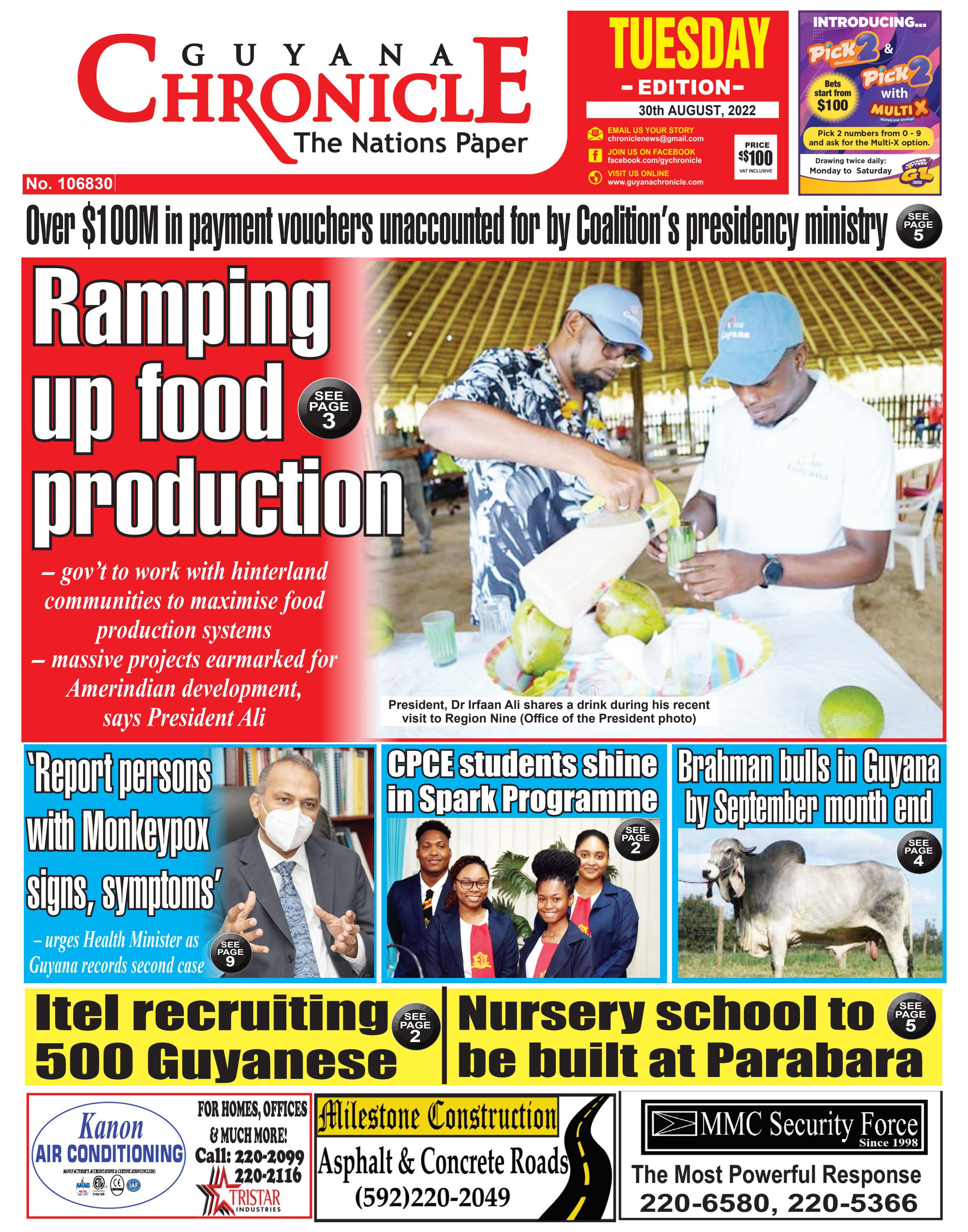 Guyana Chronicle E-Paper 30-08-2022 by Guyana Chronicle - Issuu