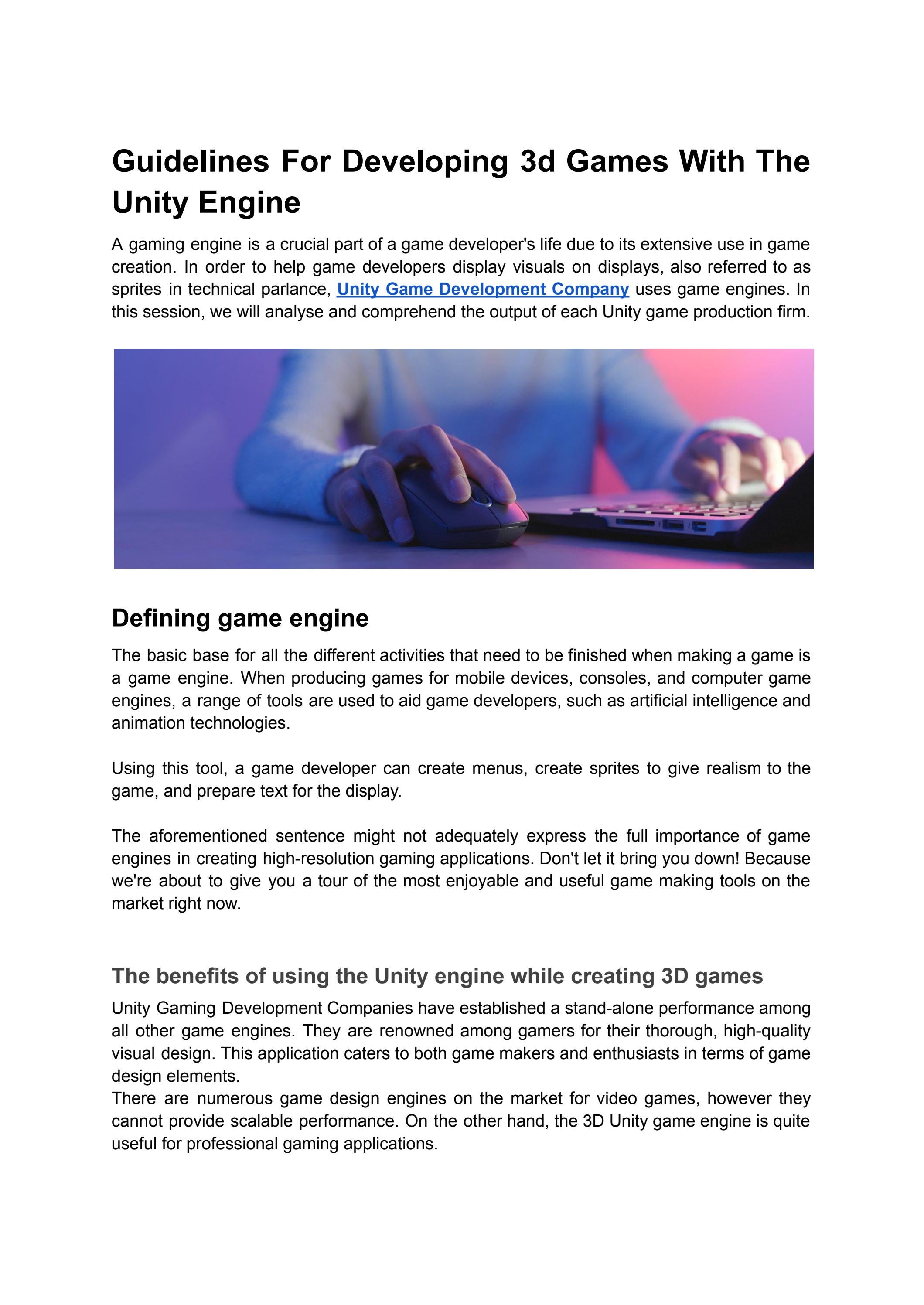 A Professional Unity Game Development Company- Suffescom Solutions Inc ...