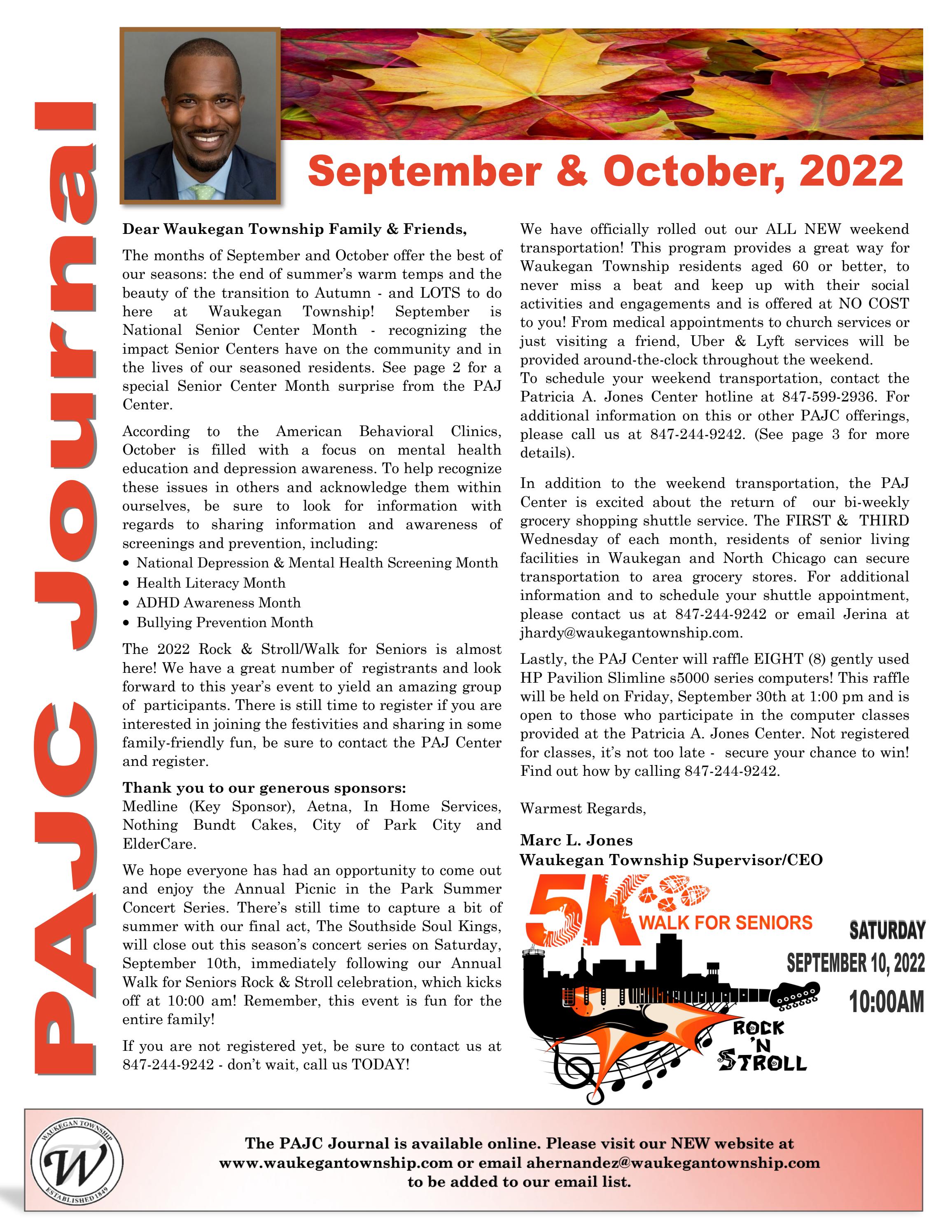 PAJC Journal September and October 2022 by Waukegan Township - Issuu