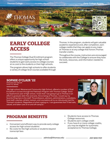 Early College One-Pager by Thomas College - Issuu