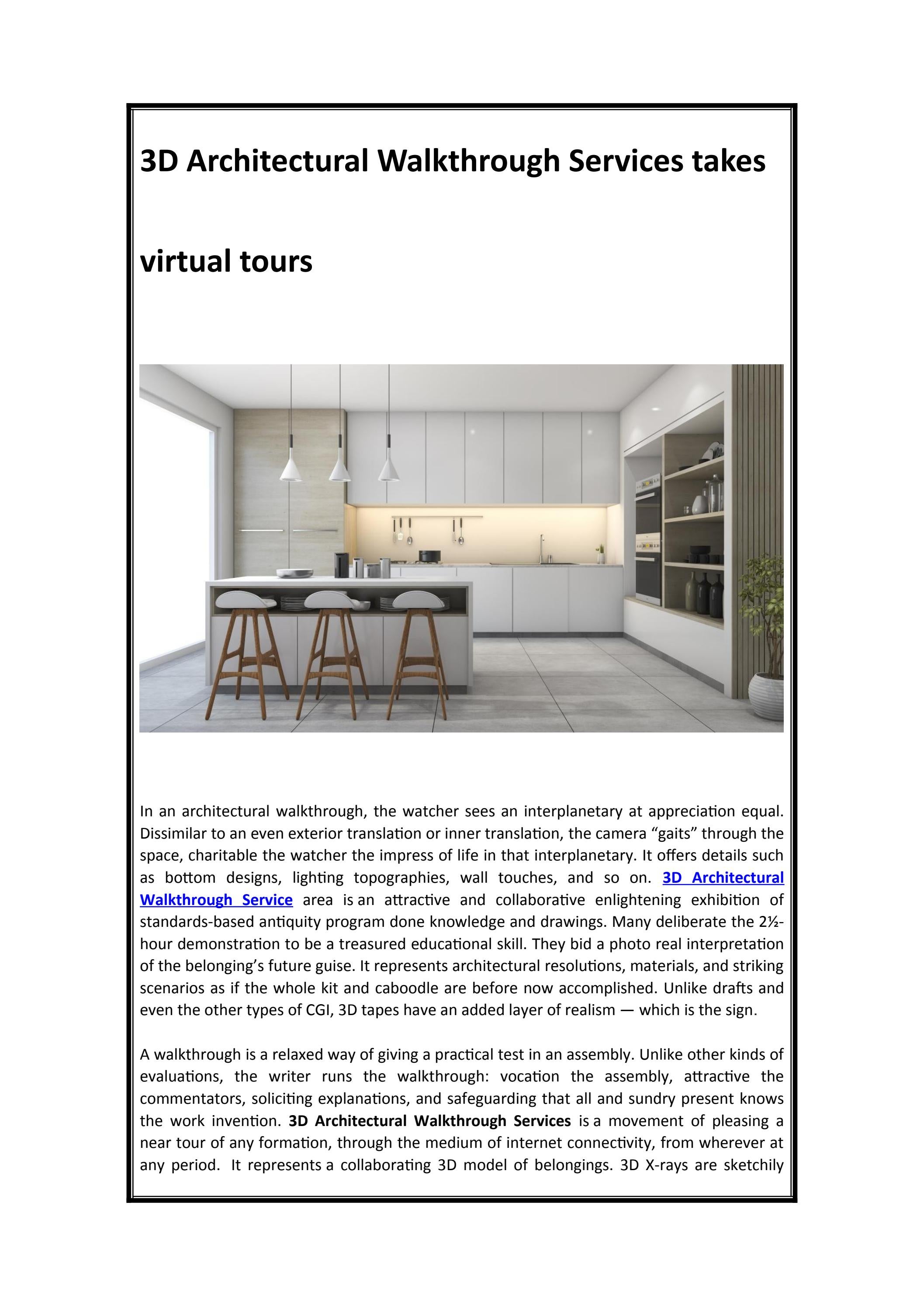 3D Architectural Walkthrough Services takes virtual tours by ...