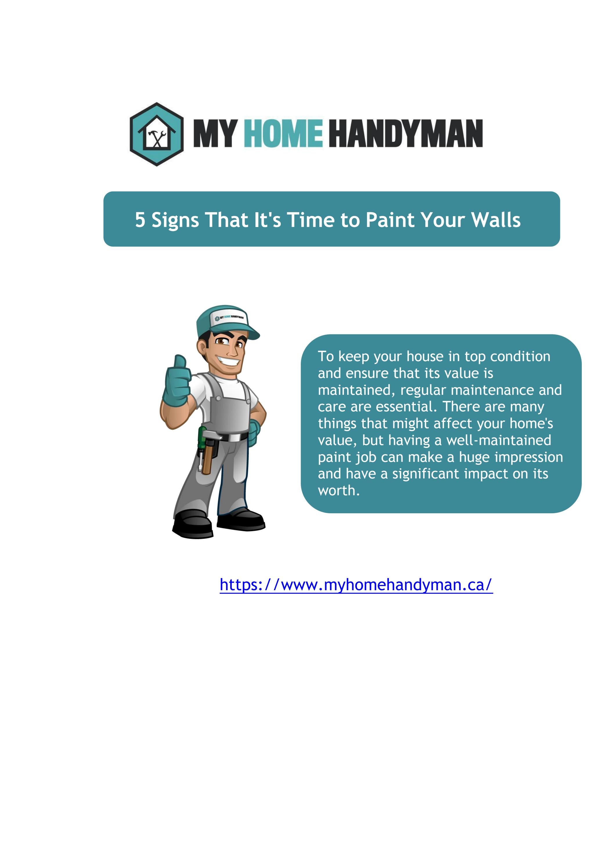 5 Signs That It's Time to Paint Your Walls | My Home Handyman by My ...