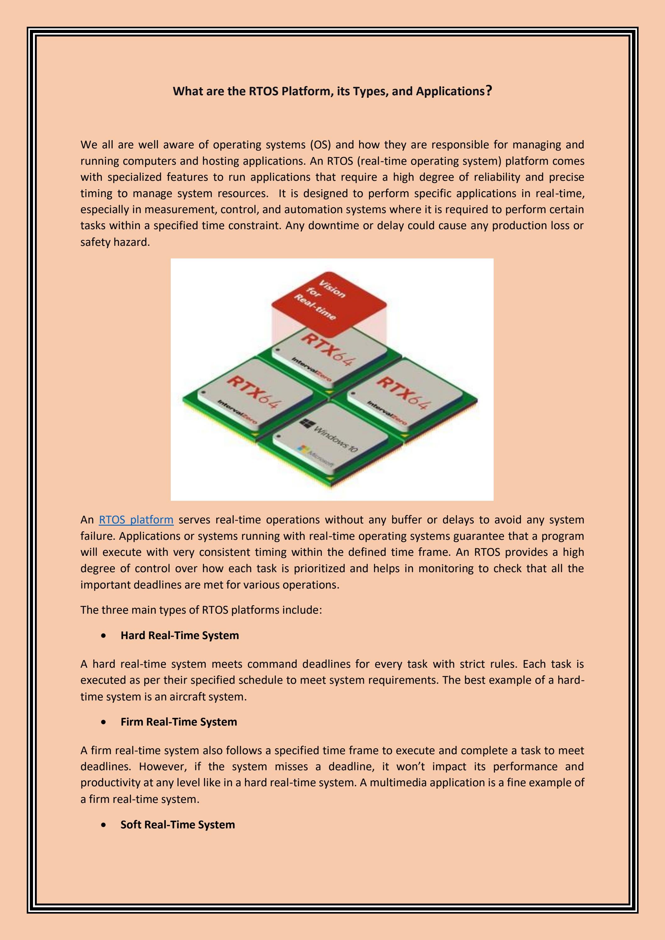 What is the RTOS Platform and its Types by IntervalZero - Issuu