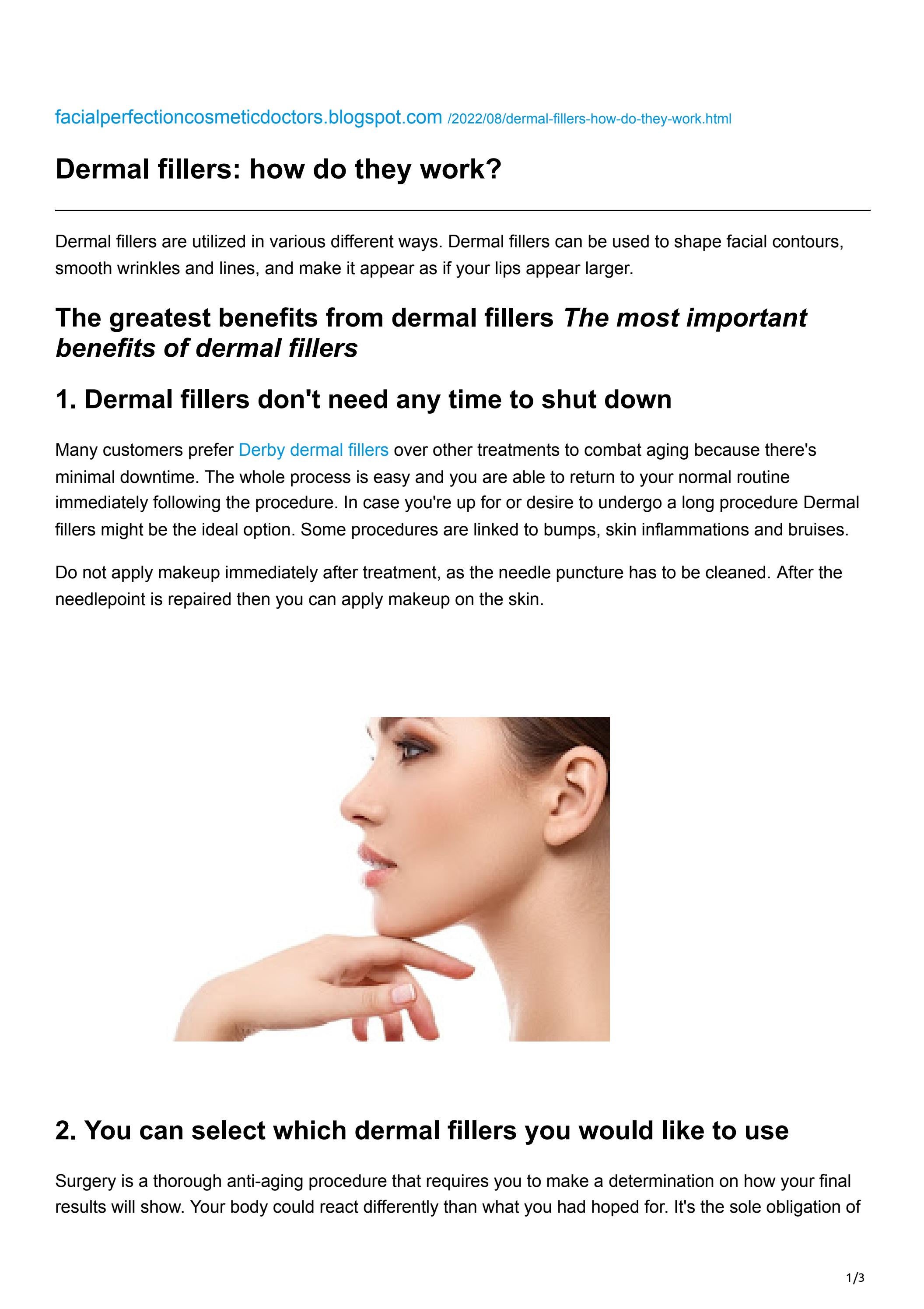 Dermal fillers: how do they work? by Facial Perfection Cosmetic Doctors ...