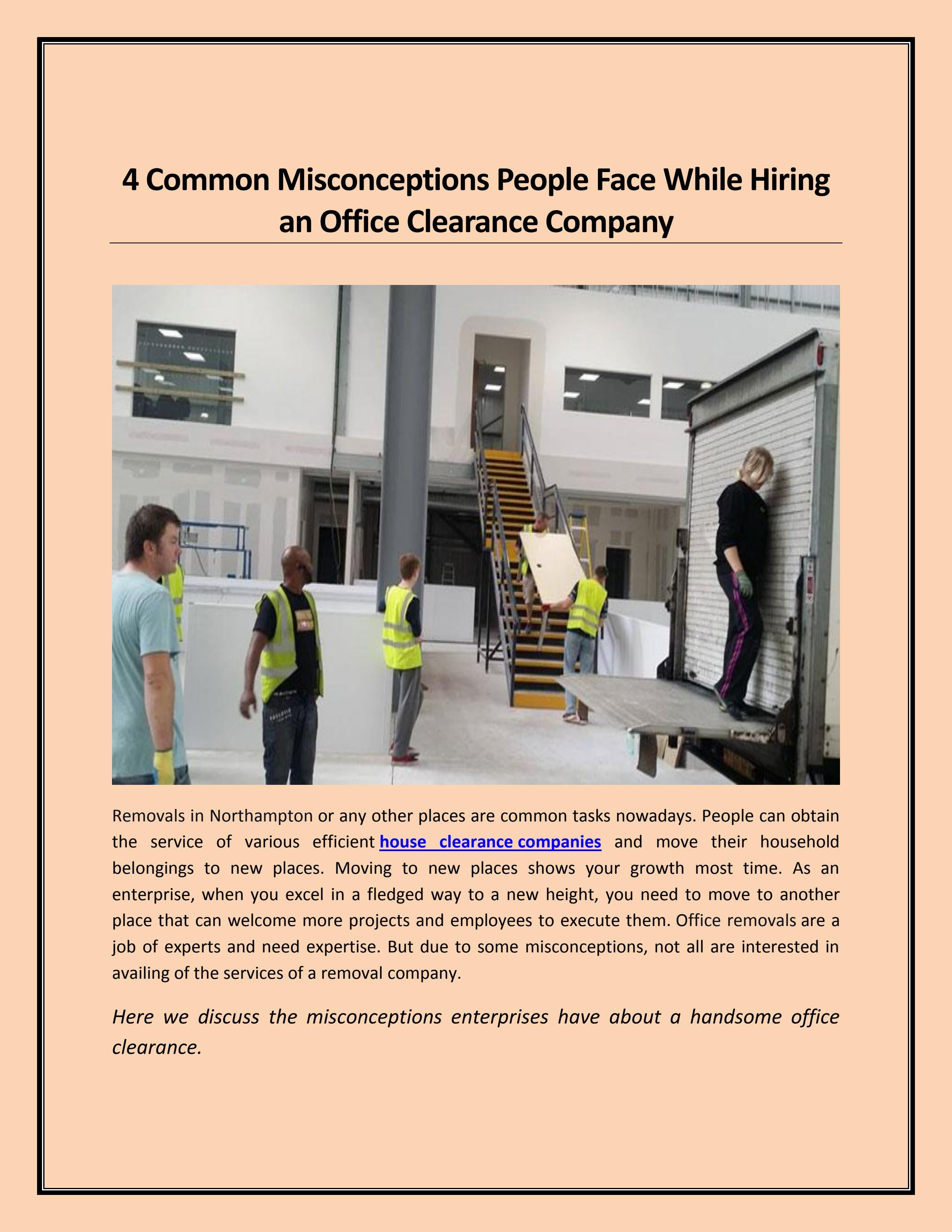 4 Common Misconceptions People Face While Hiring an Office Clearance ...