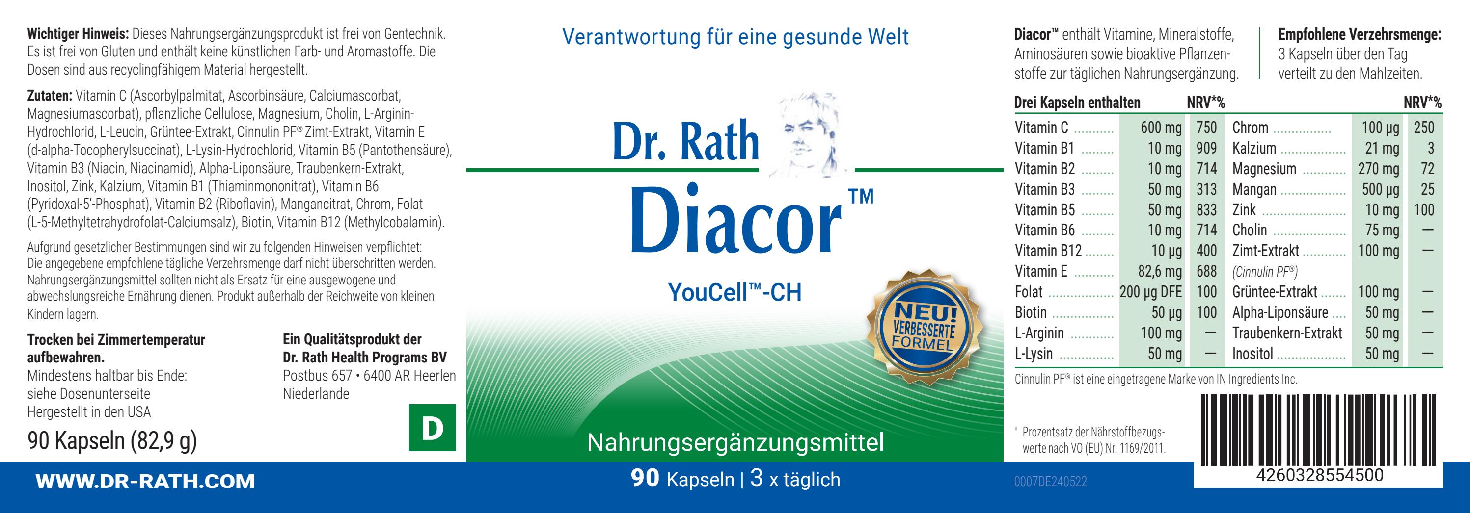 0007 Diacor™ - YouCell™-CH 90 Kapseln - DE by Dr. Rath Health Programs ...