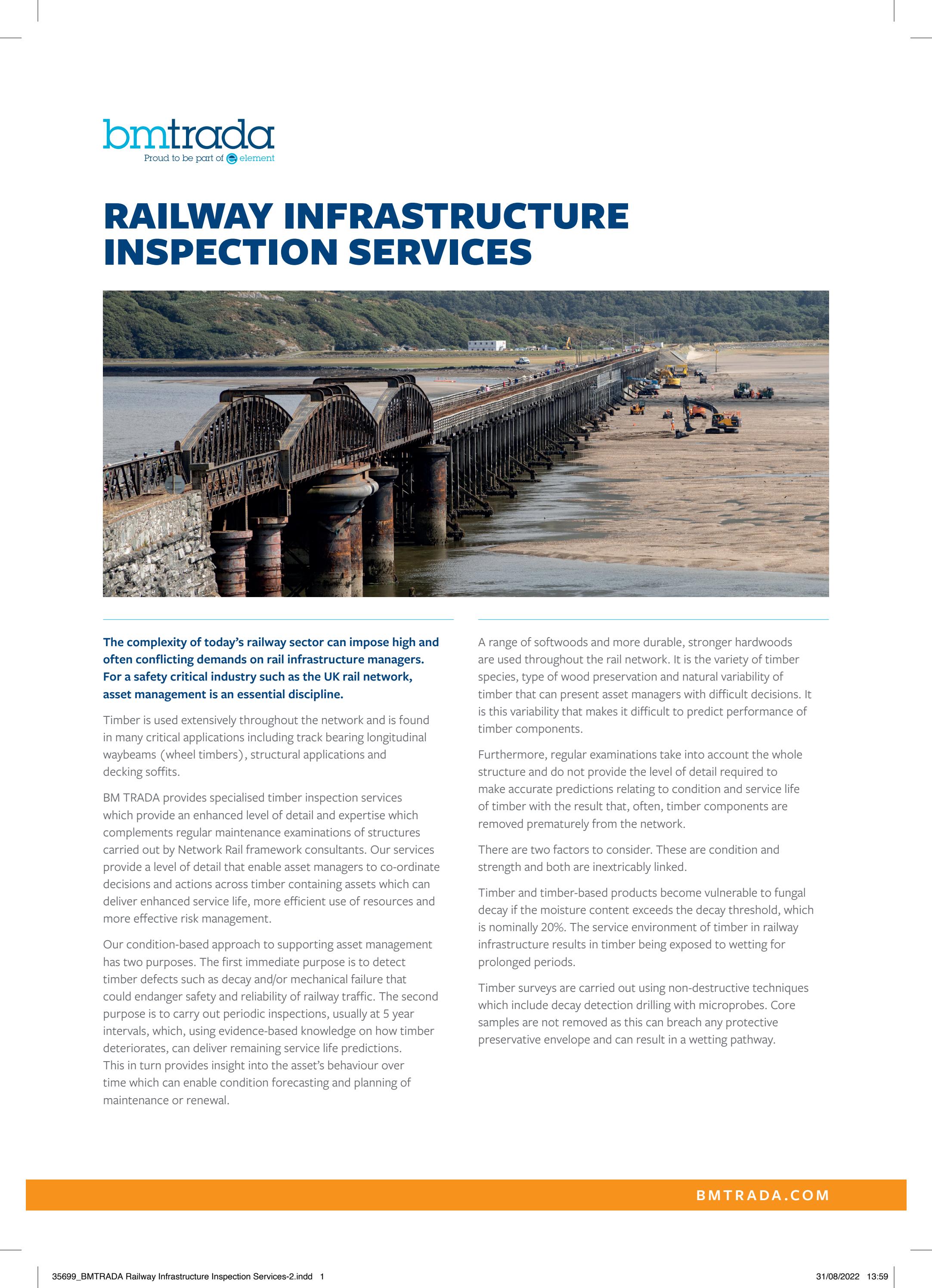 BM TRADA Railway inspection services by BM TRADA, Element and ...