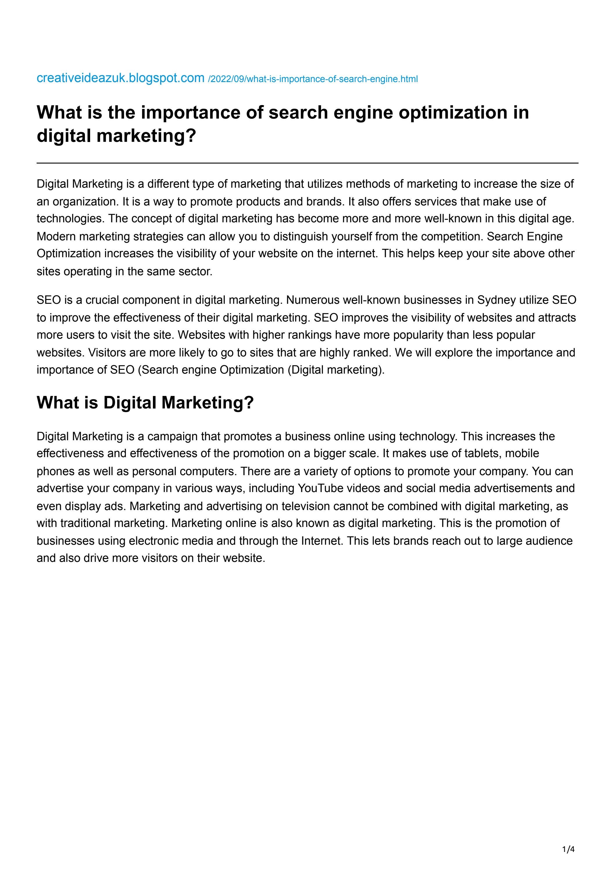 What is the importance of search engine optimization in digital ...