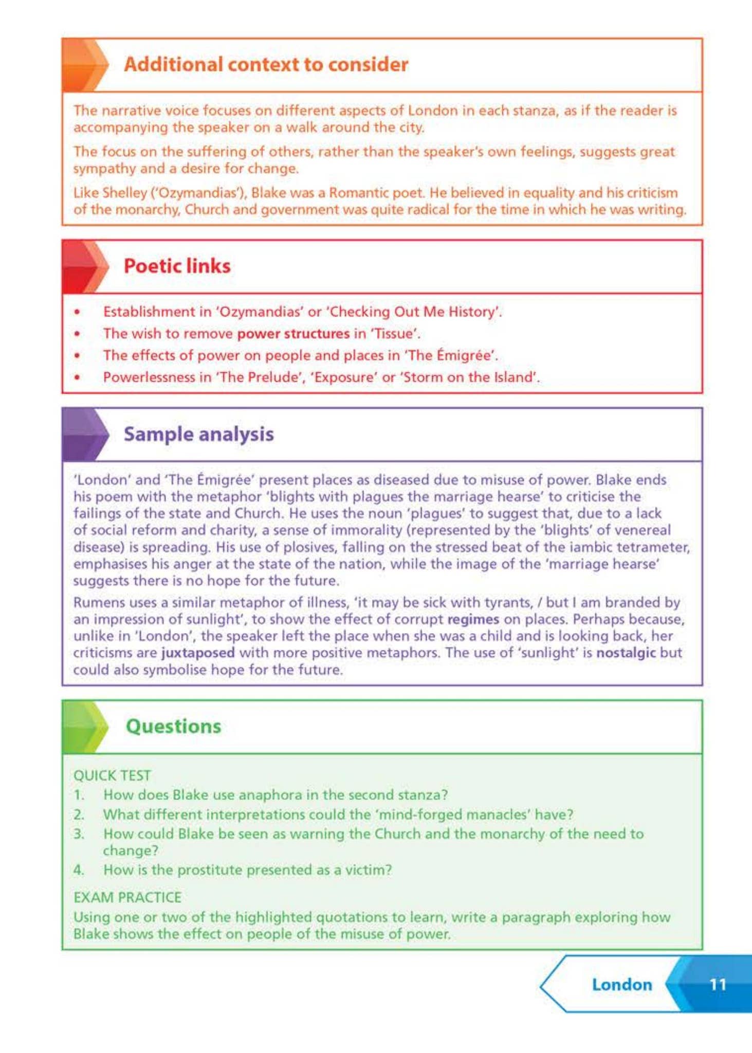 Snap Revision - Power and Conflict Poetry Anthology AQA GCSE 9-1 by ...