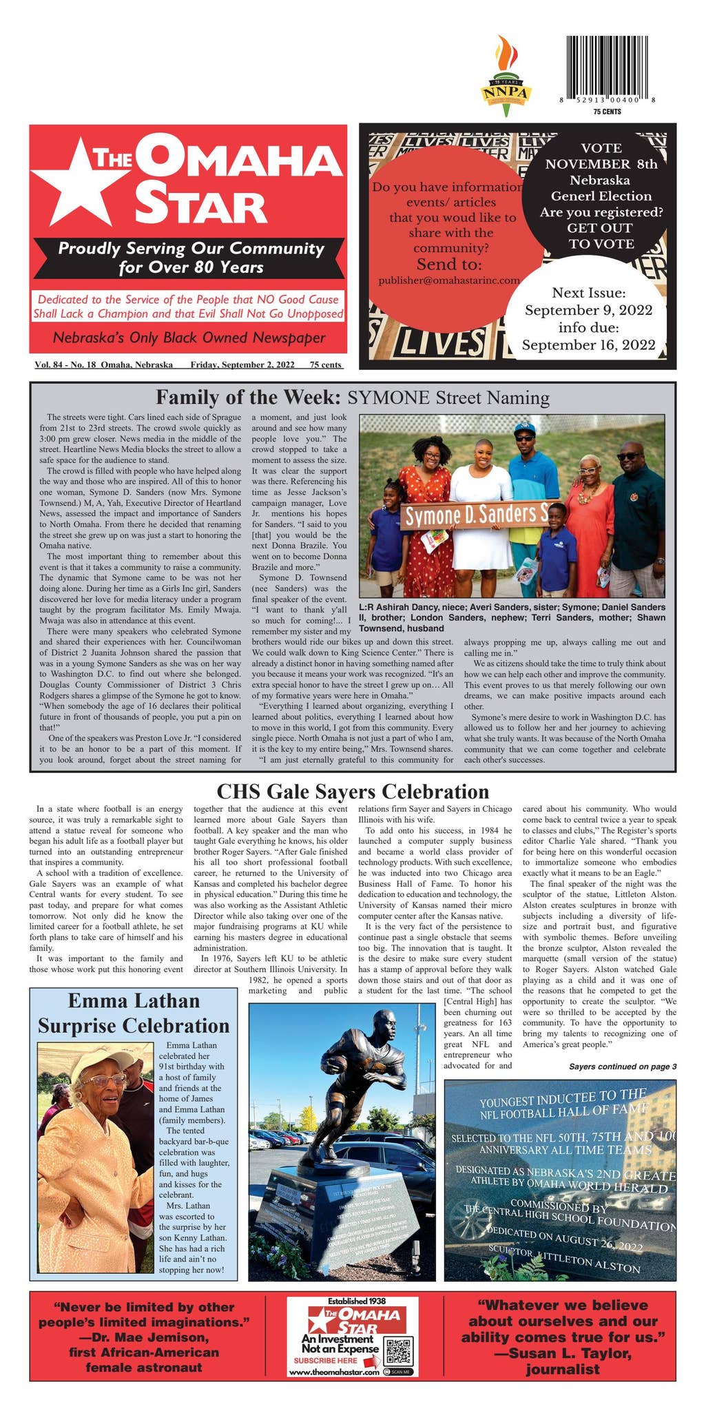 Omaha Star Newspaper, Vol 84 Issue 18, Omaha, Nebraska by The Omaha ...