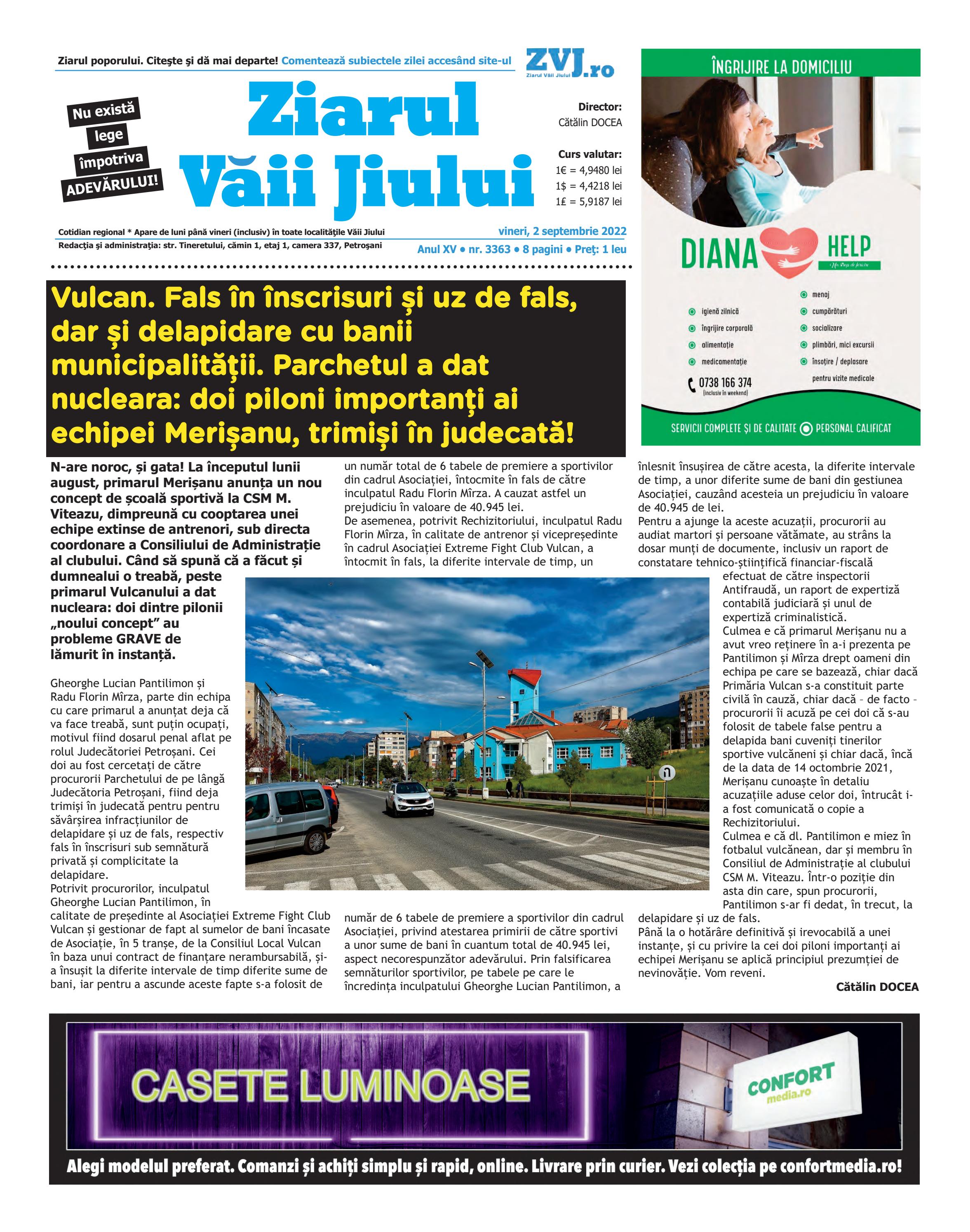 3363 fri 2 sept 2022 by Ziarul Vaii Jiului - Issuu