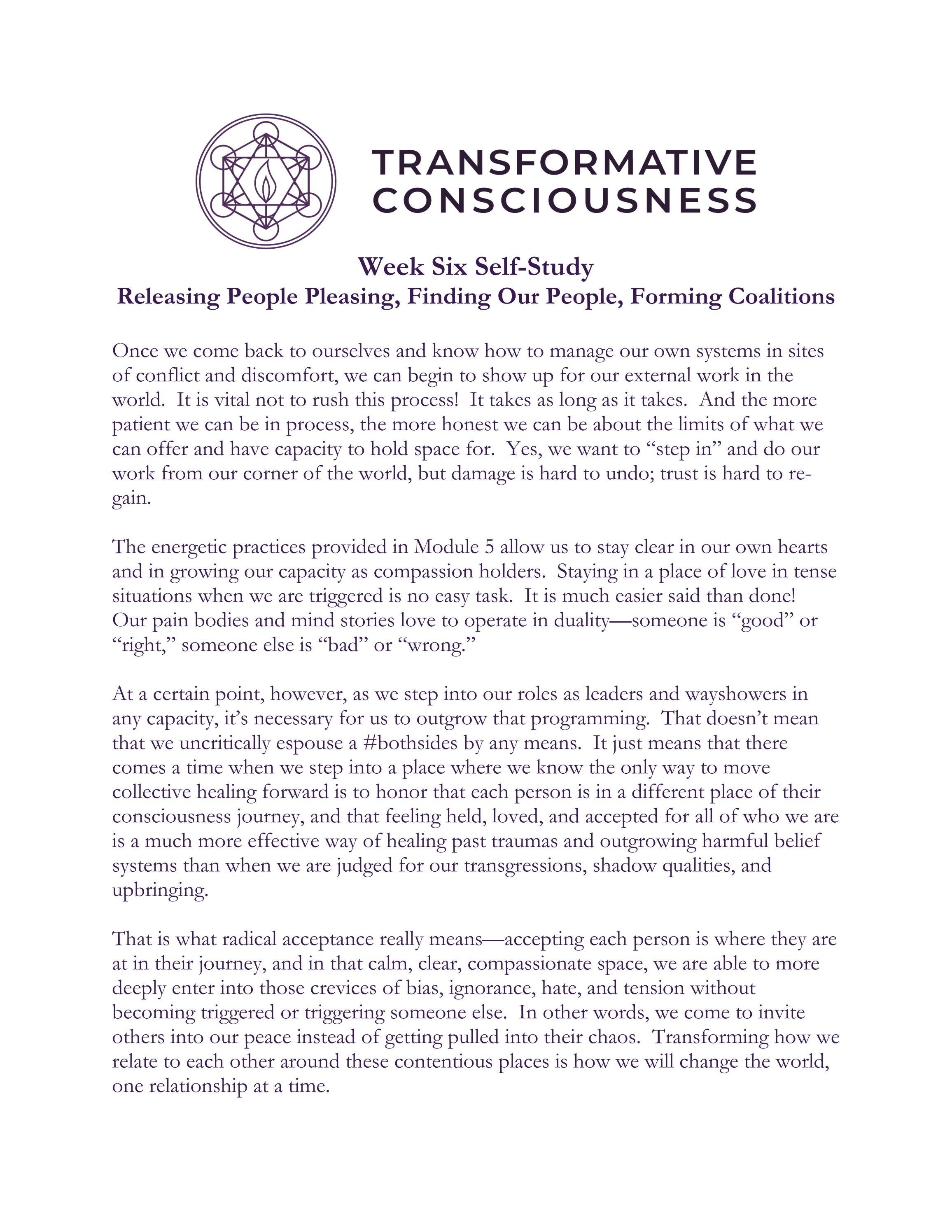 [RSCJW] Week 6 Self-Study by transformativeconsciousness - Issuu