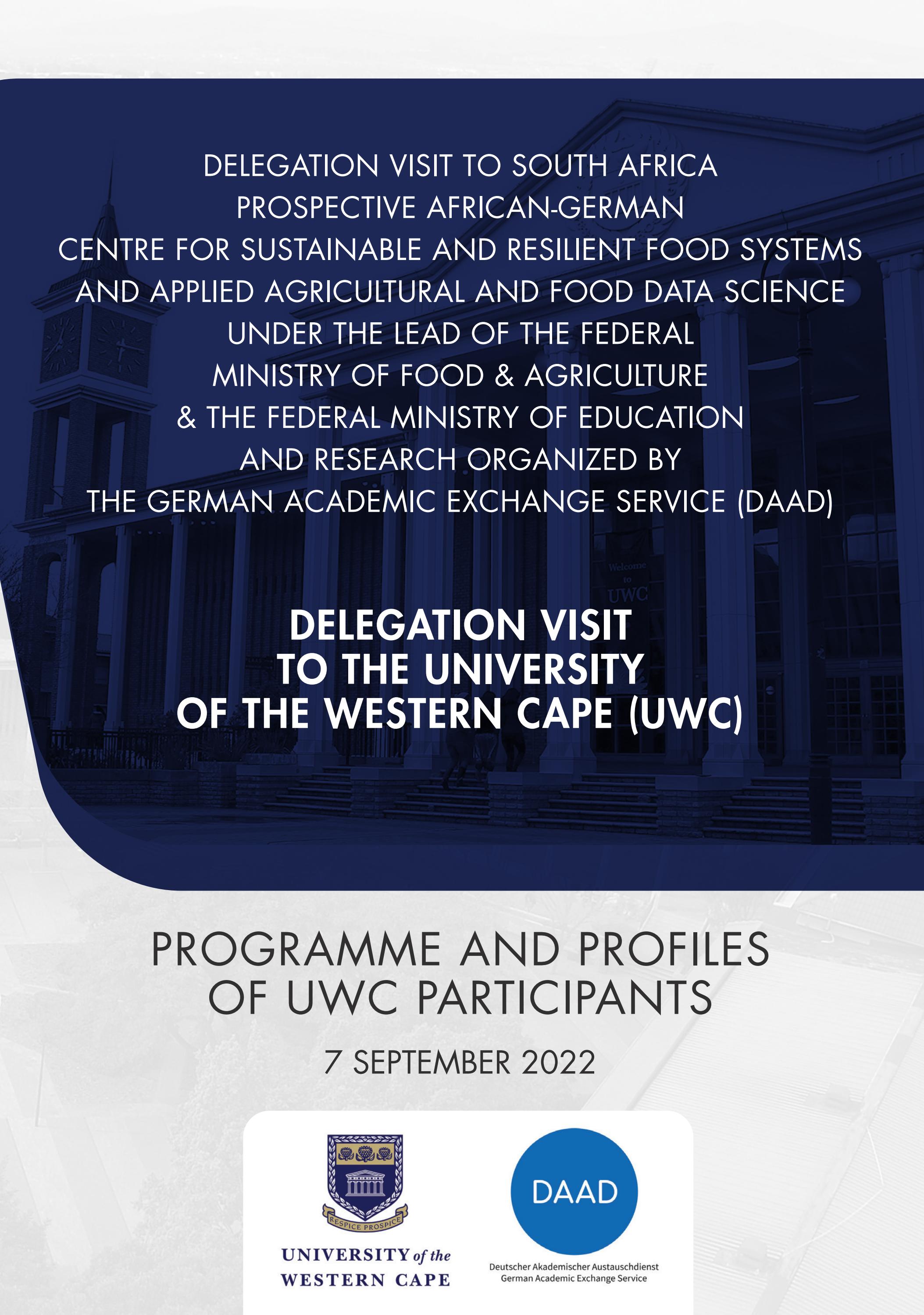 Delegation Visit UWC - Programme and Profiles by University of the Western Cape - Issuu