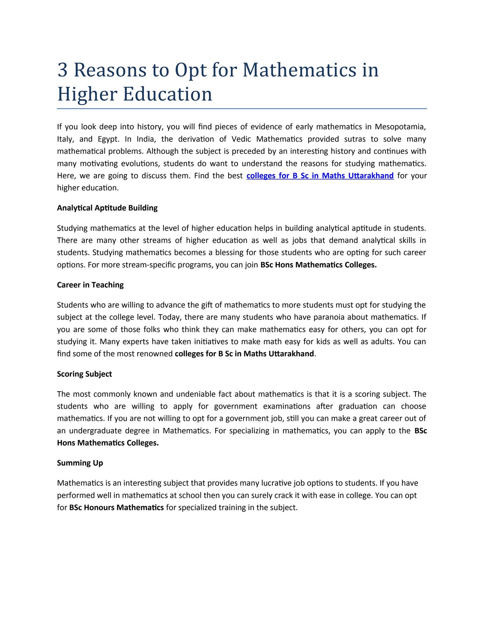 3 Reasons to Opt for Mathematics in Higher Education by DIT University ...