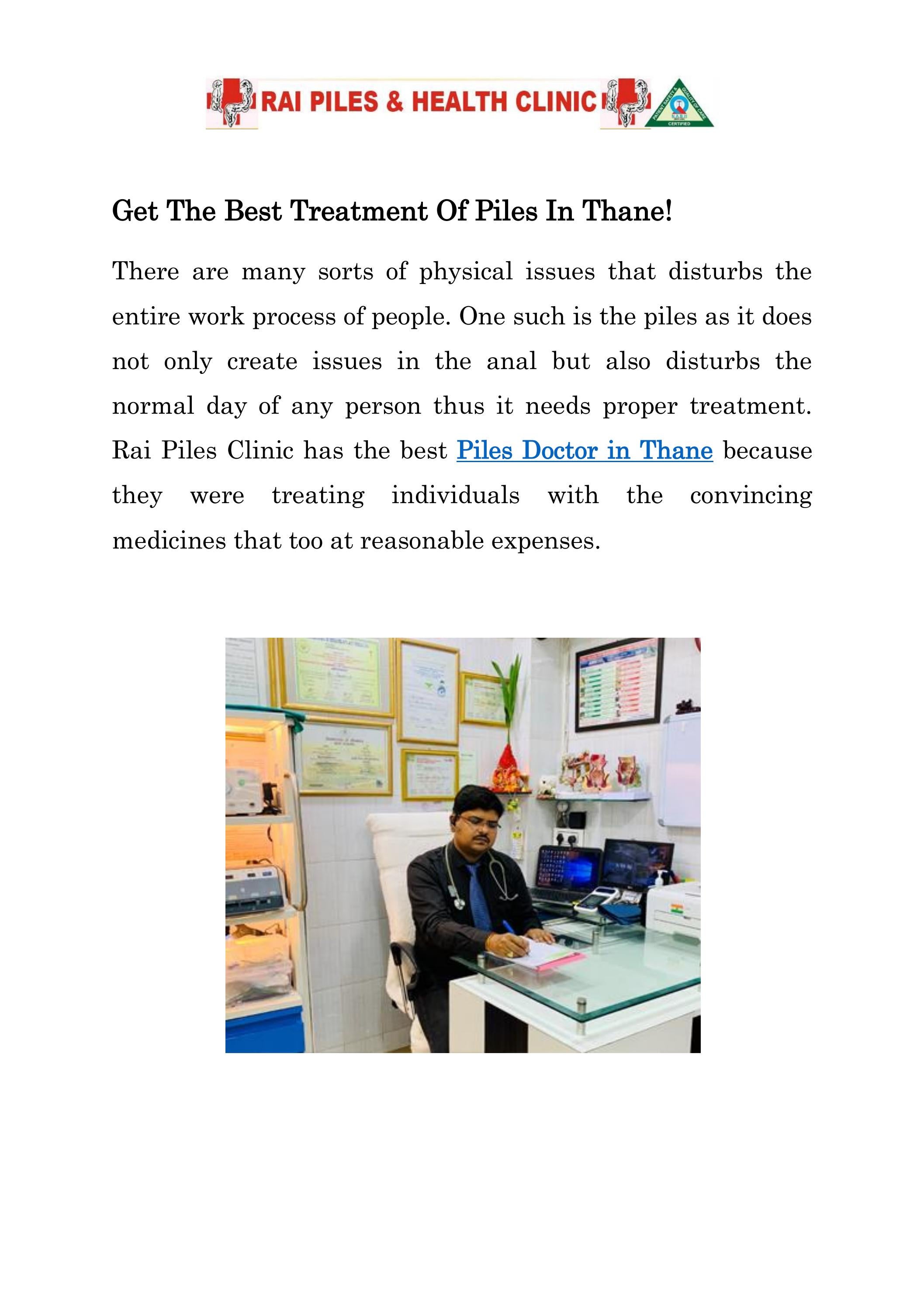 Get The Best Treatment Of Piles In Thane by Rai Piles Clinic - Issuu
