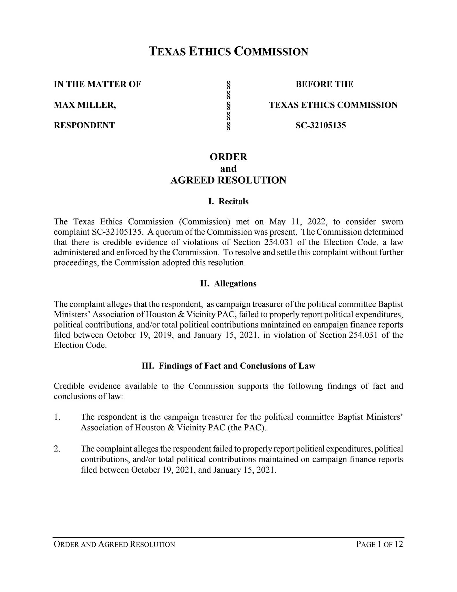 Pastor Max Miller Has Been Found Guilty of Violating Election Law By ...