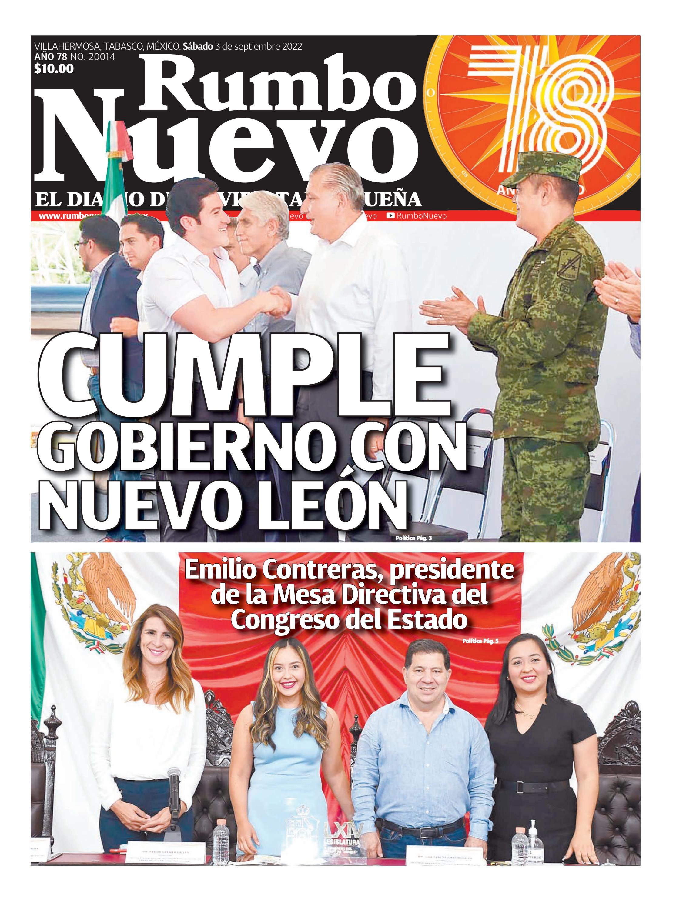 Rumbo Nuevo. Sábado 3 de septiembre de 2022 by Grupo Rumbo Nuevo - Issuu