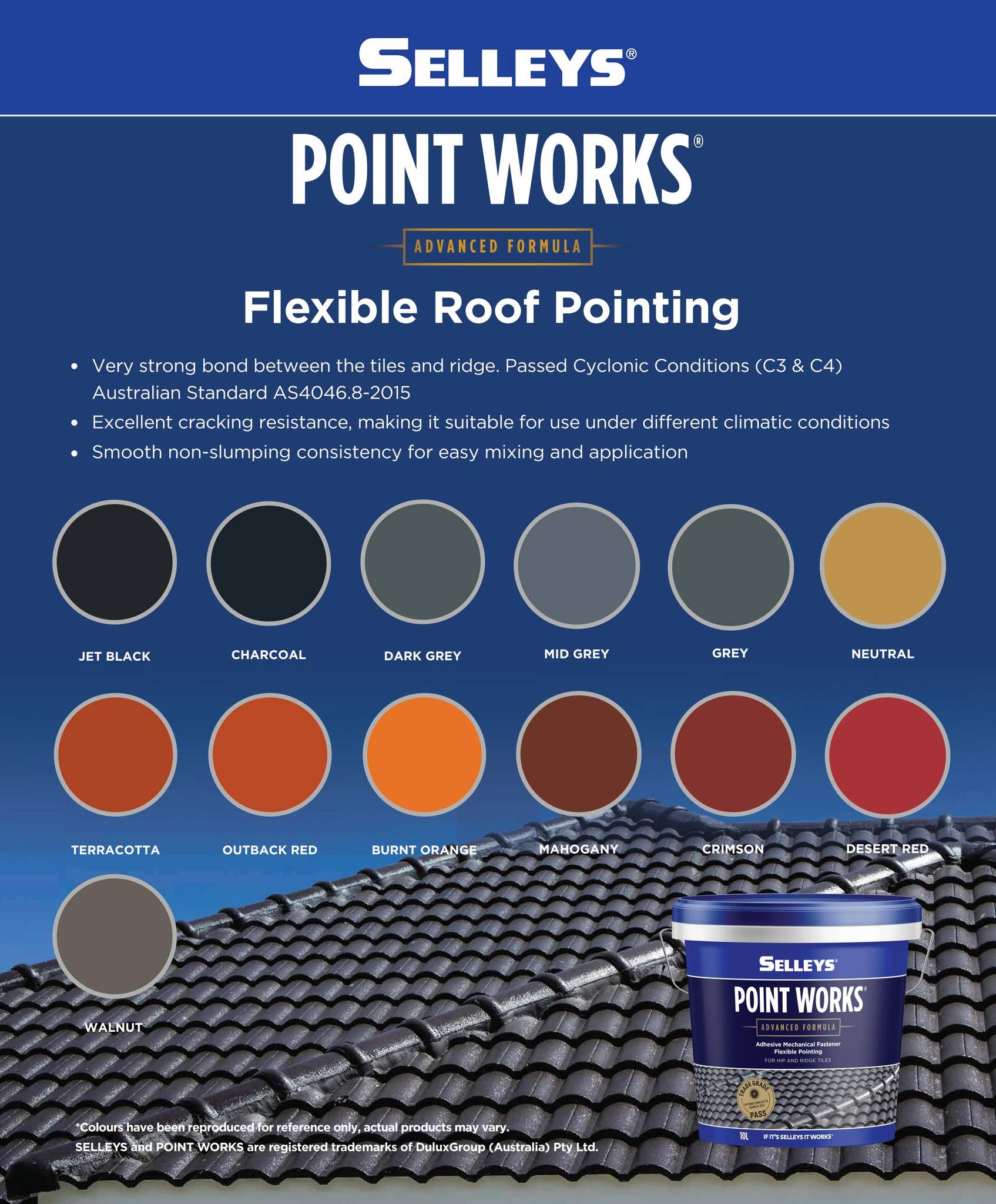 Selleys Pointworks Flexible Roof Pointing Colour Chart by Duravex ...