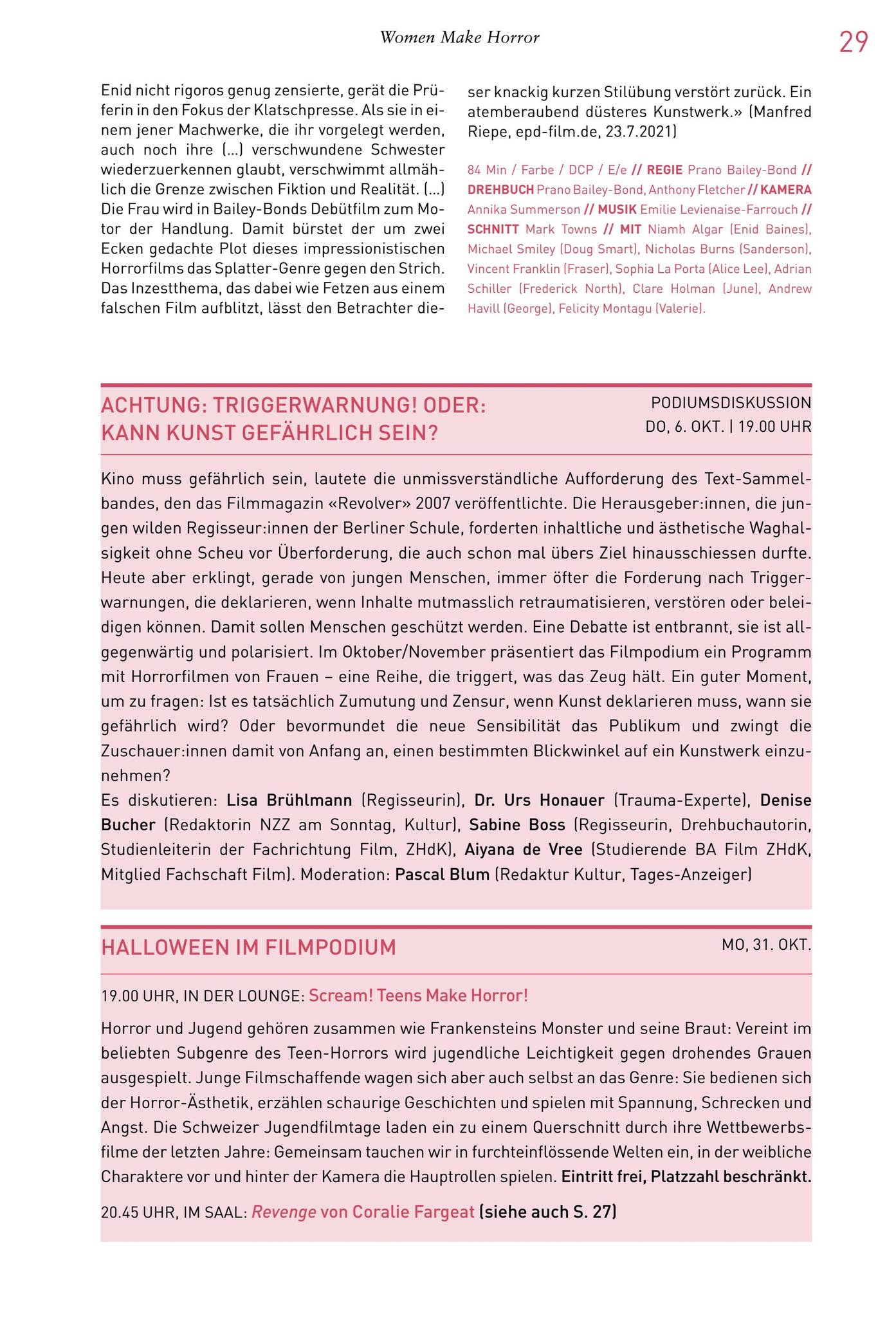 Filmpodium Programmheft Oktober/November 2022 // Programme booklet October/November 2022 by ...