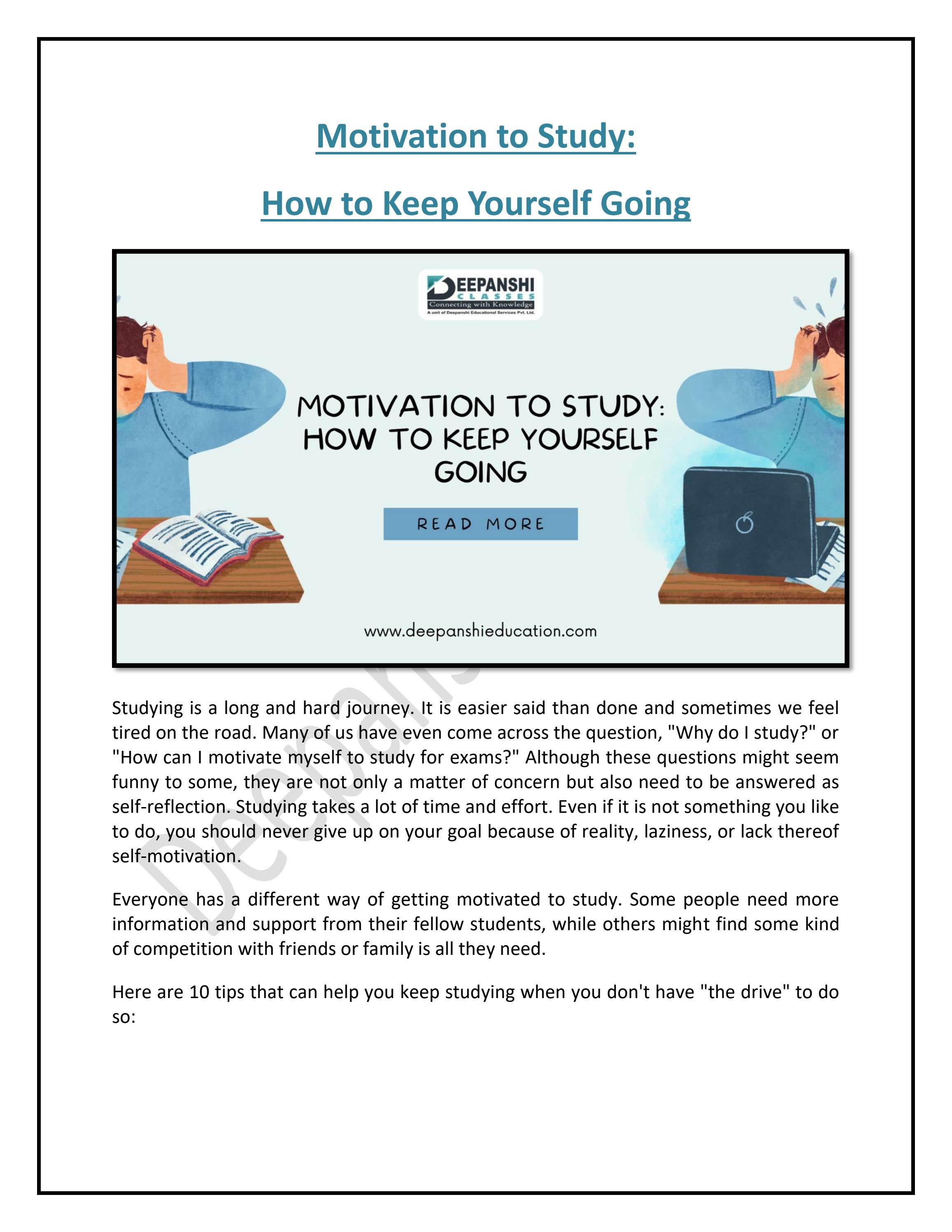 How to Keep Yourself Motivated to Study by KVB Group - Issuu