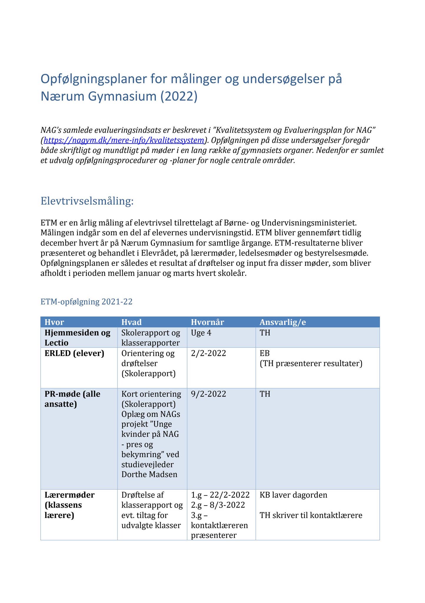 NÆRUM GYMNASIUMS KVALITETSSYSTEM by Nærum Gymnasium - Issuu
