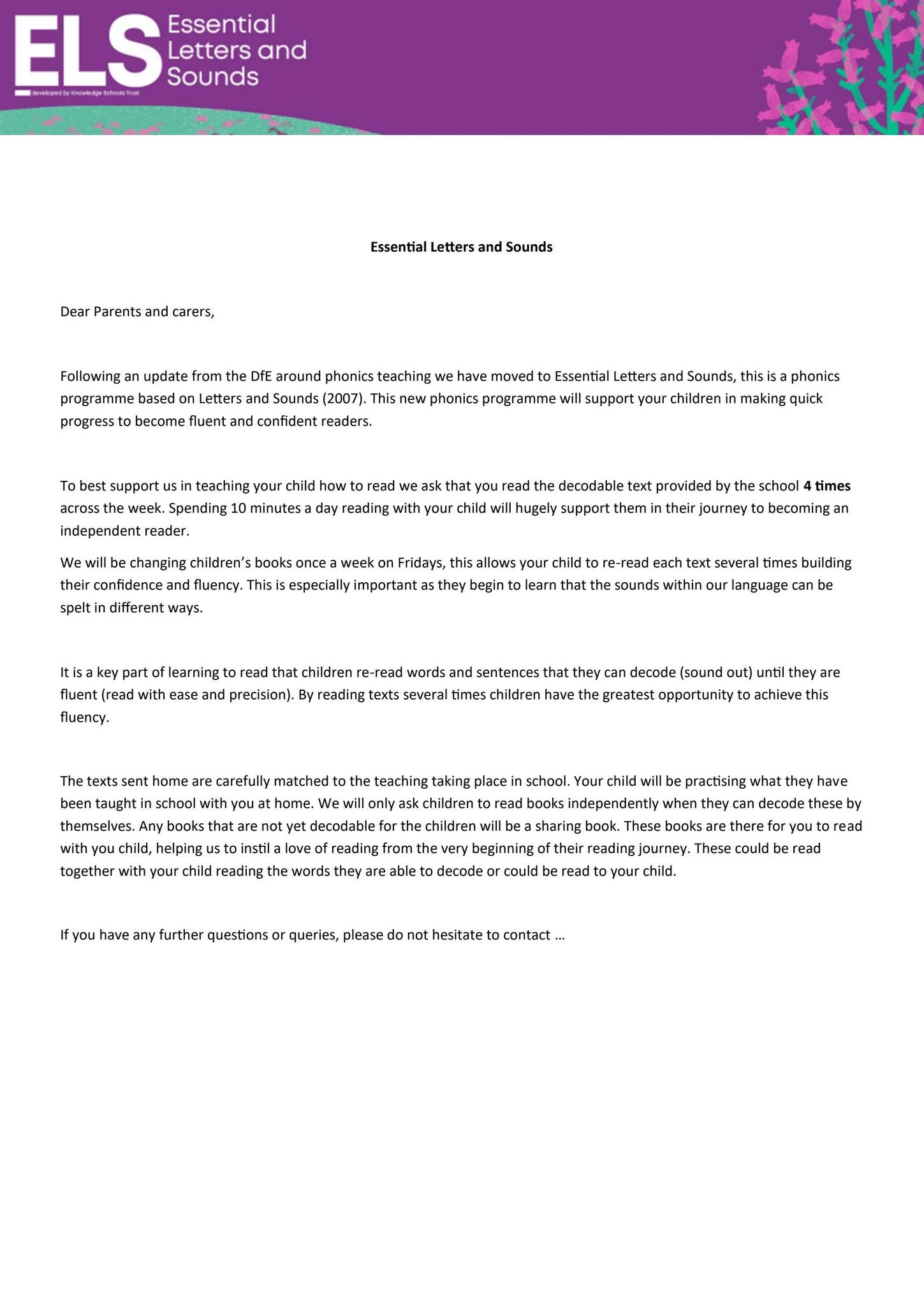 ELS letter to parents by Schudio - Issuu