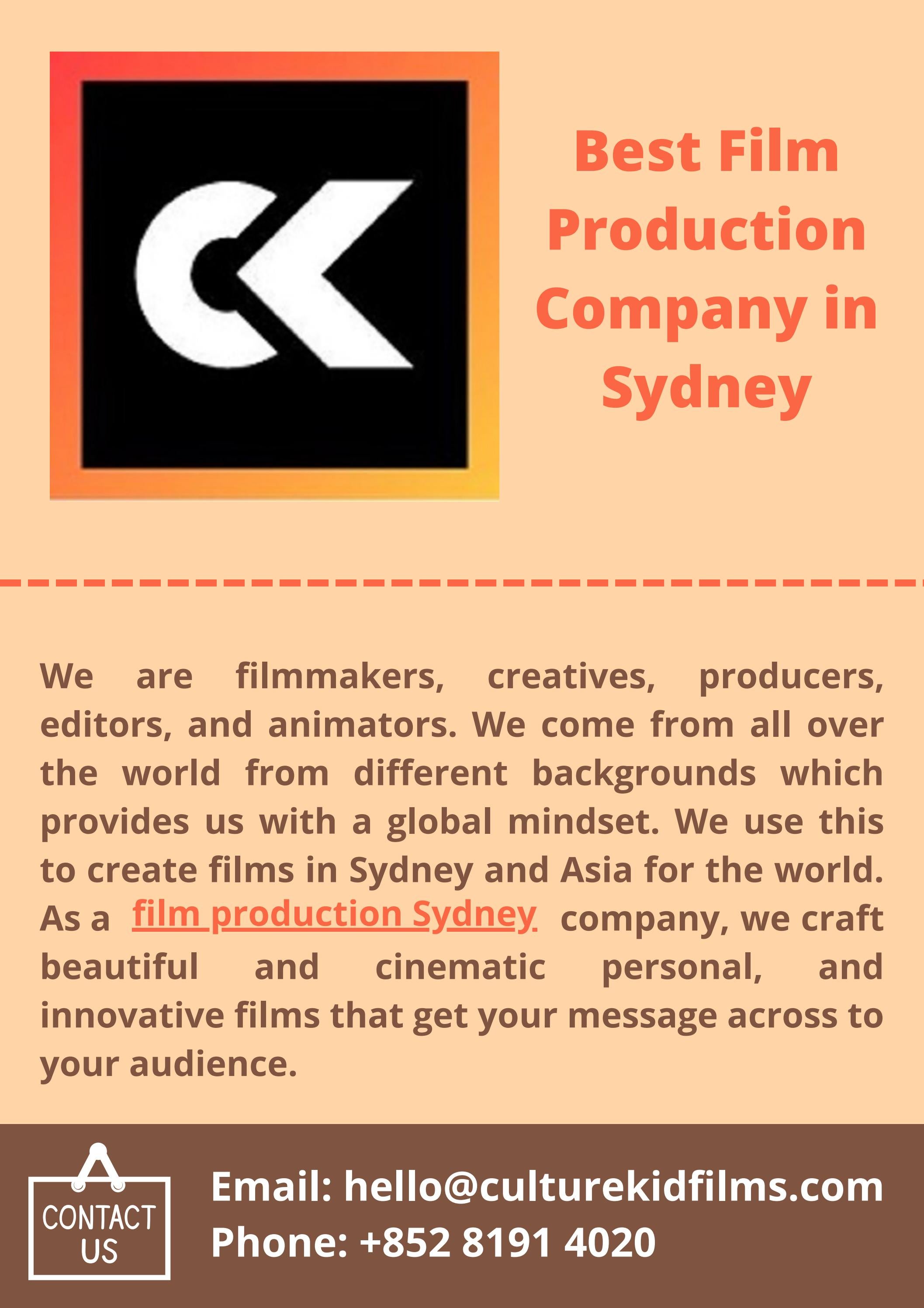 Best Film Production Company in Sydney by Culture Kid Films - Issuu