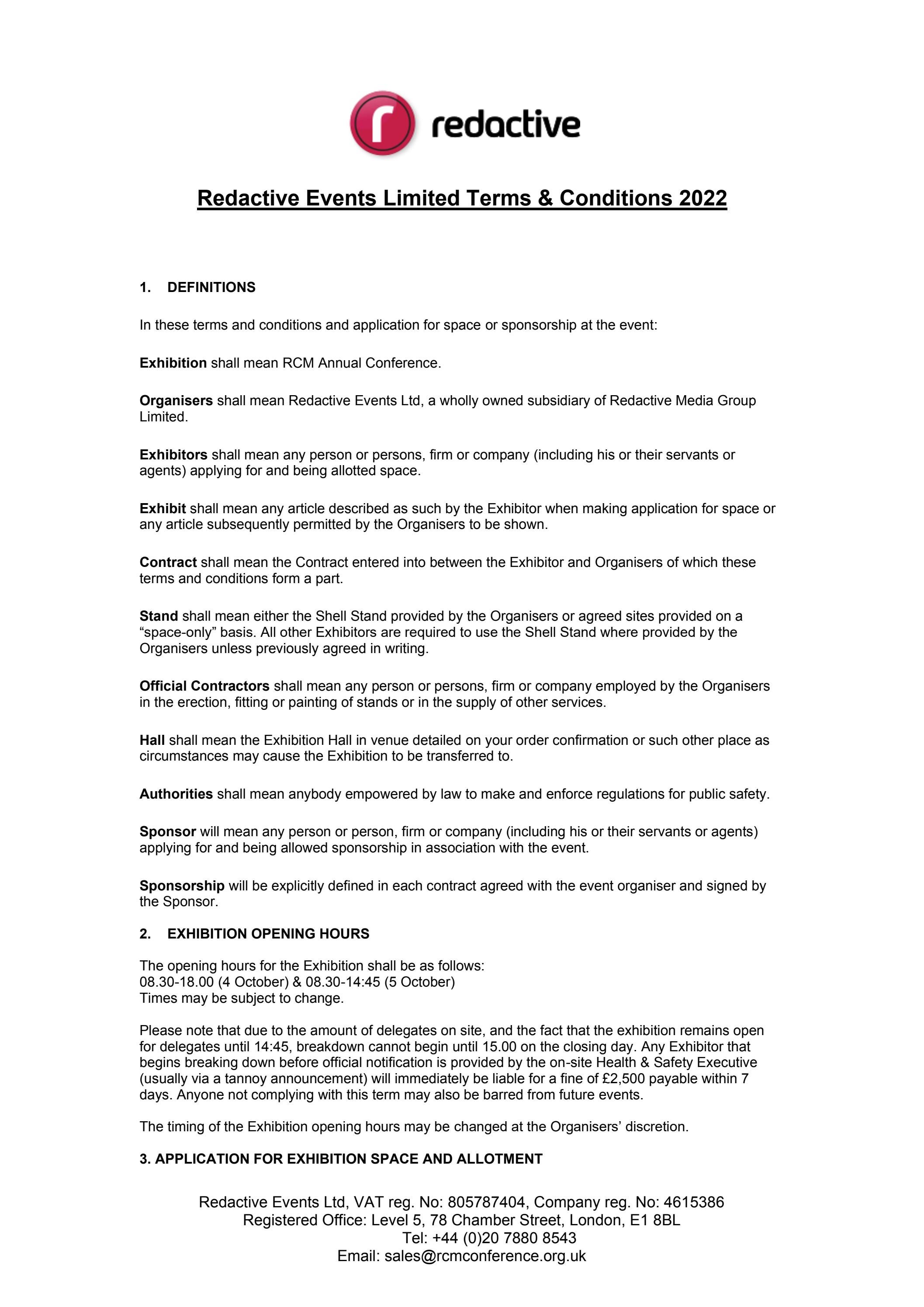 Redactive Events Terms and Conditions by Redactive Media Group - Issuu