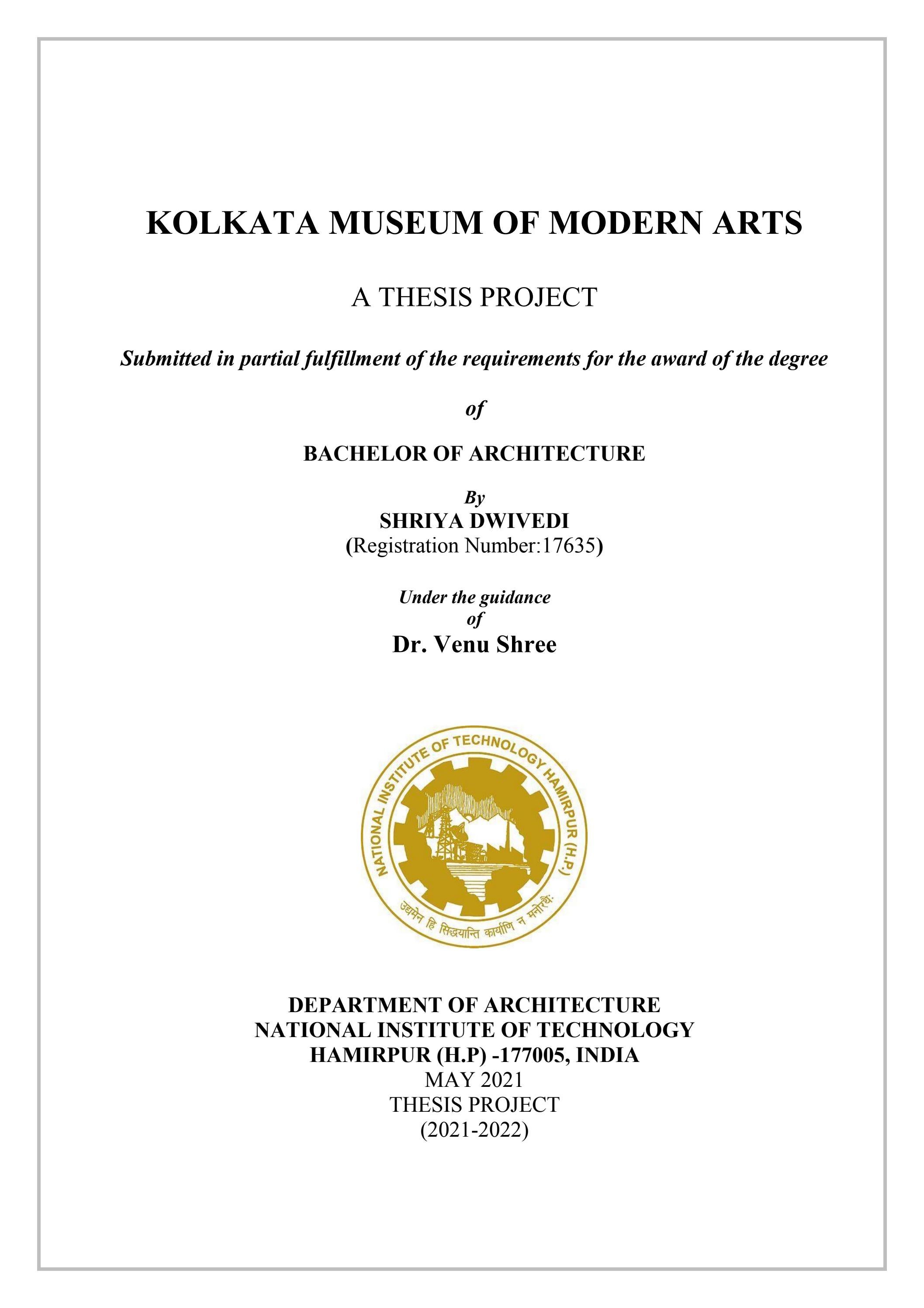 Kolkata Museum Of Modern Arts - Architectural Thesis by Shriya Dwivedi ...