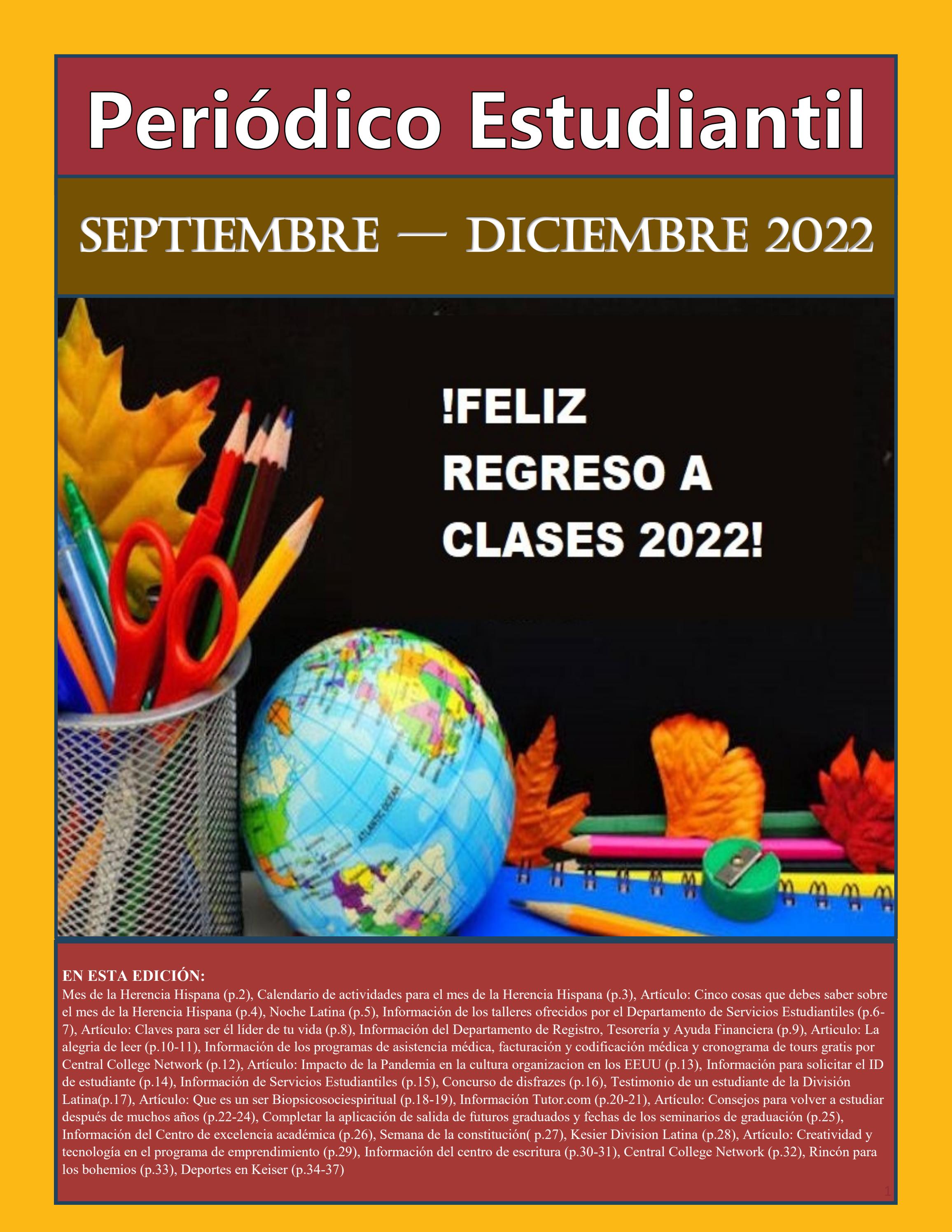 Septiembre-Diciembre 2022 Periódico Estudiantil de La División Latina ...