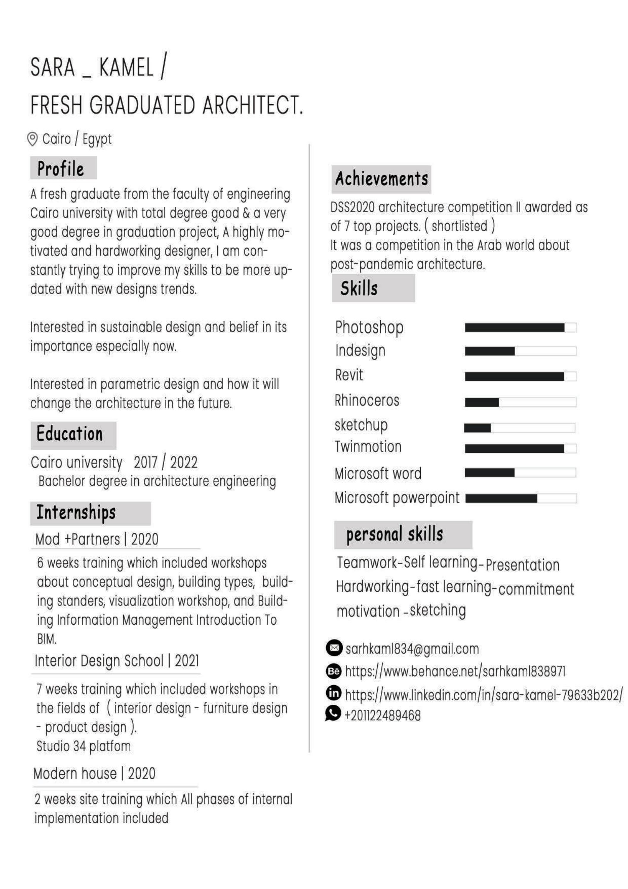 sara _kamel (cv ) by sara kamel - Issuu