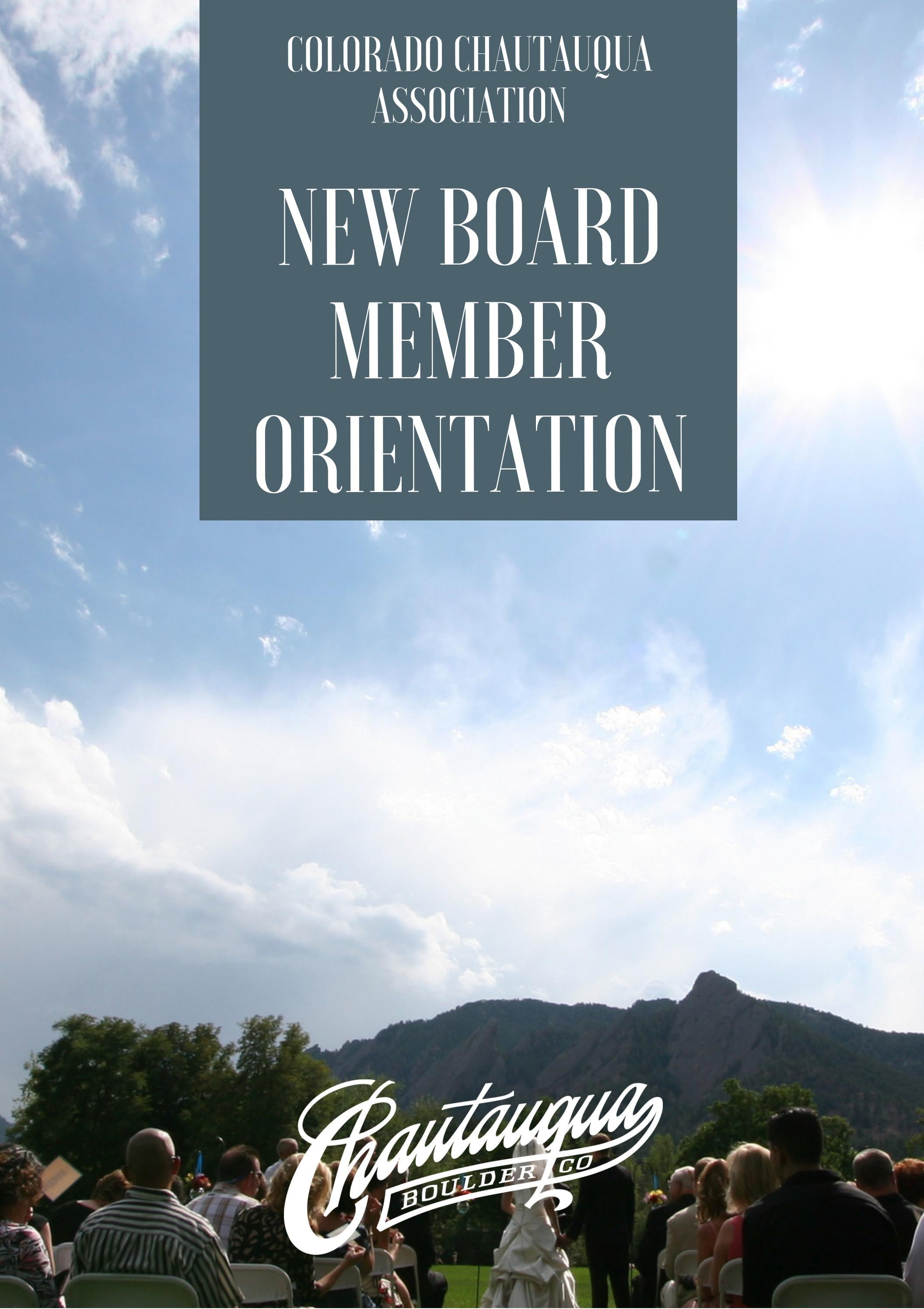 Board Orientation Packet - 2022 by Colorado Chautauqua - Issuu