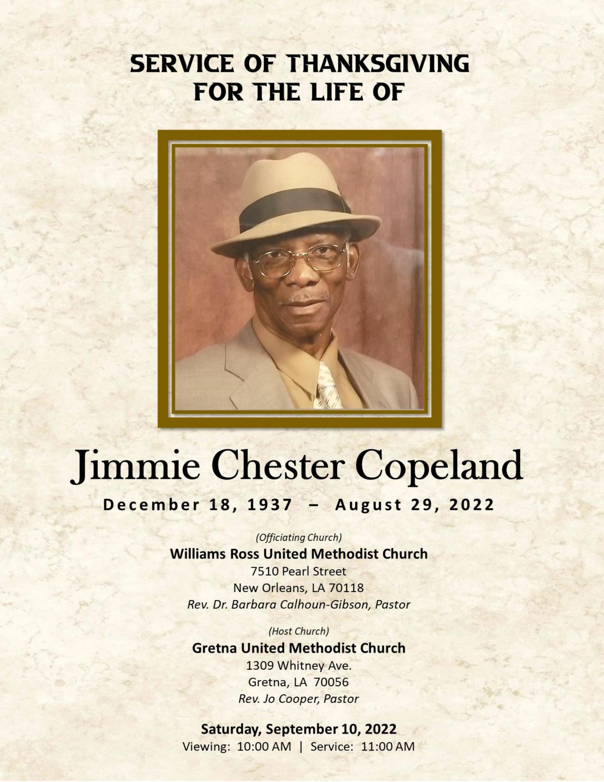 JIMMIE CHESTER COPELAND 09 10 22 by Our Celebrations of Life - Issuu