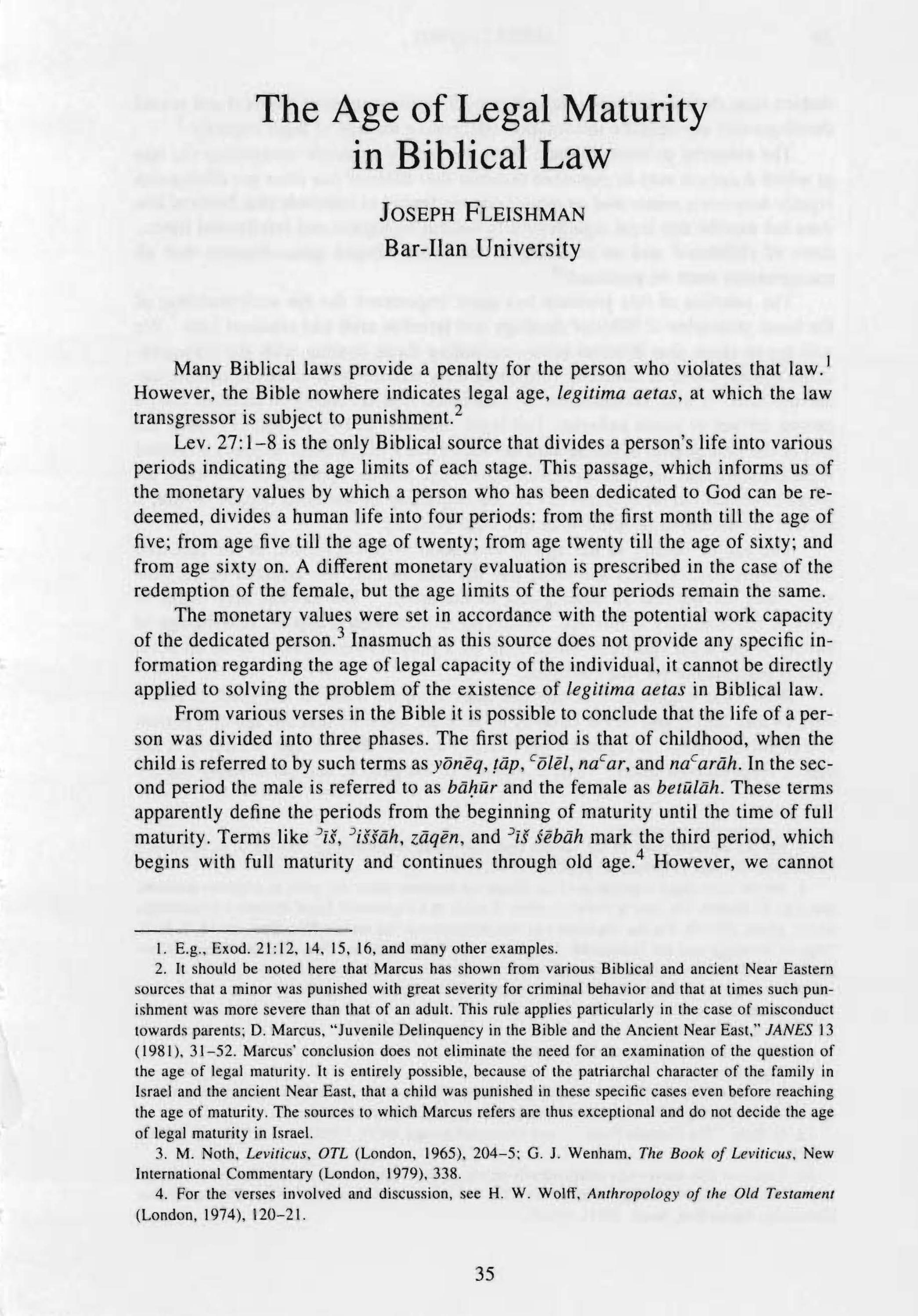 The Age of Legal Maturity in Biblical Law by WorldviewMedia - Issuu