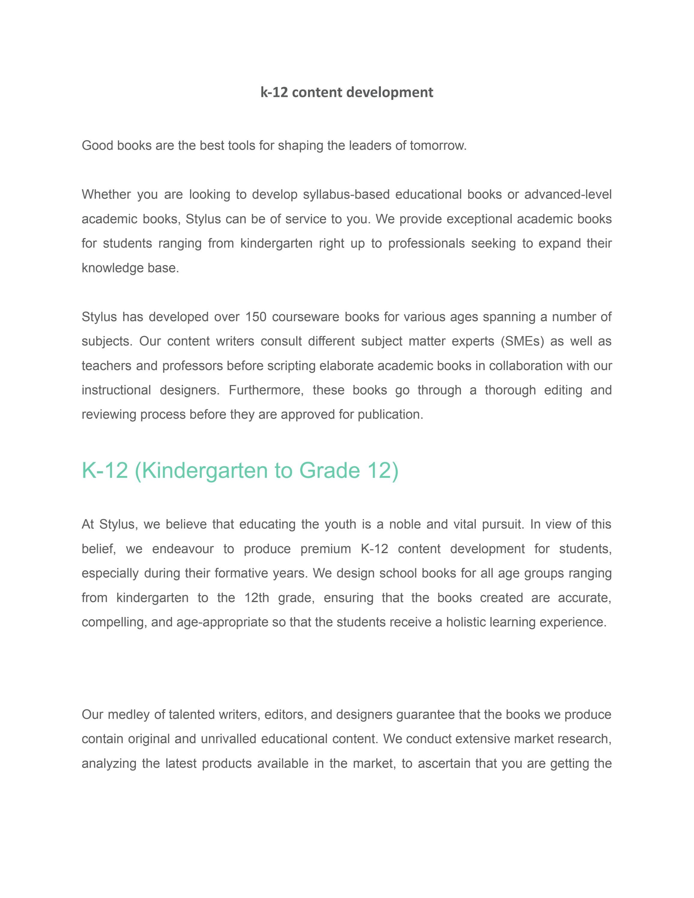 K-12 Content Development | E Learning Companies in Dubai by Stylus Solution - Issuu