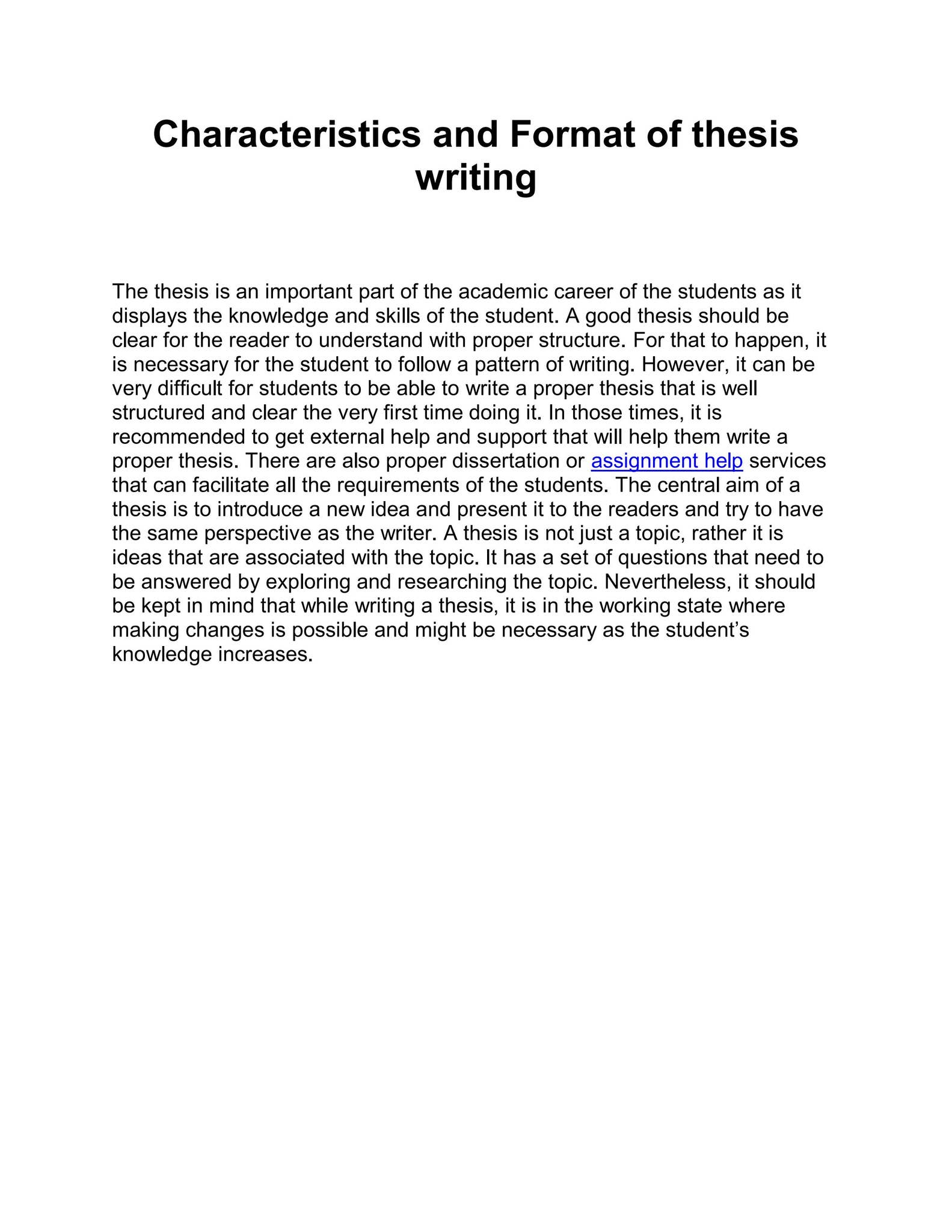 Characteristics and Format of thesis writing by British Dissertation ...