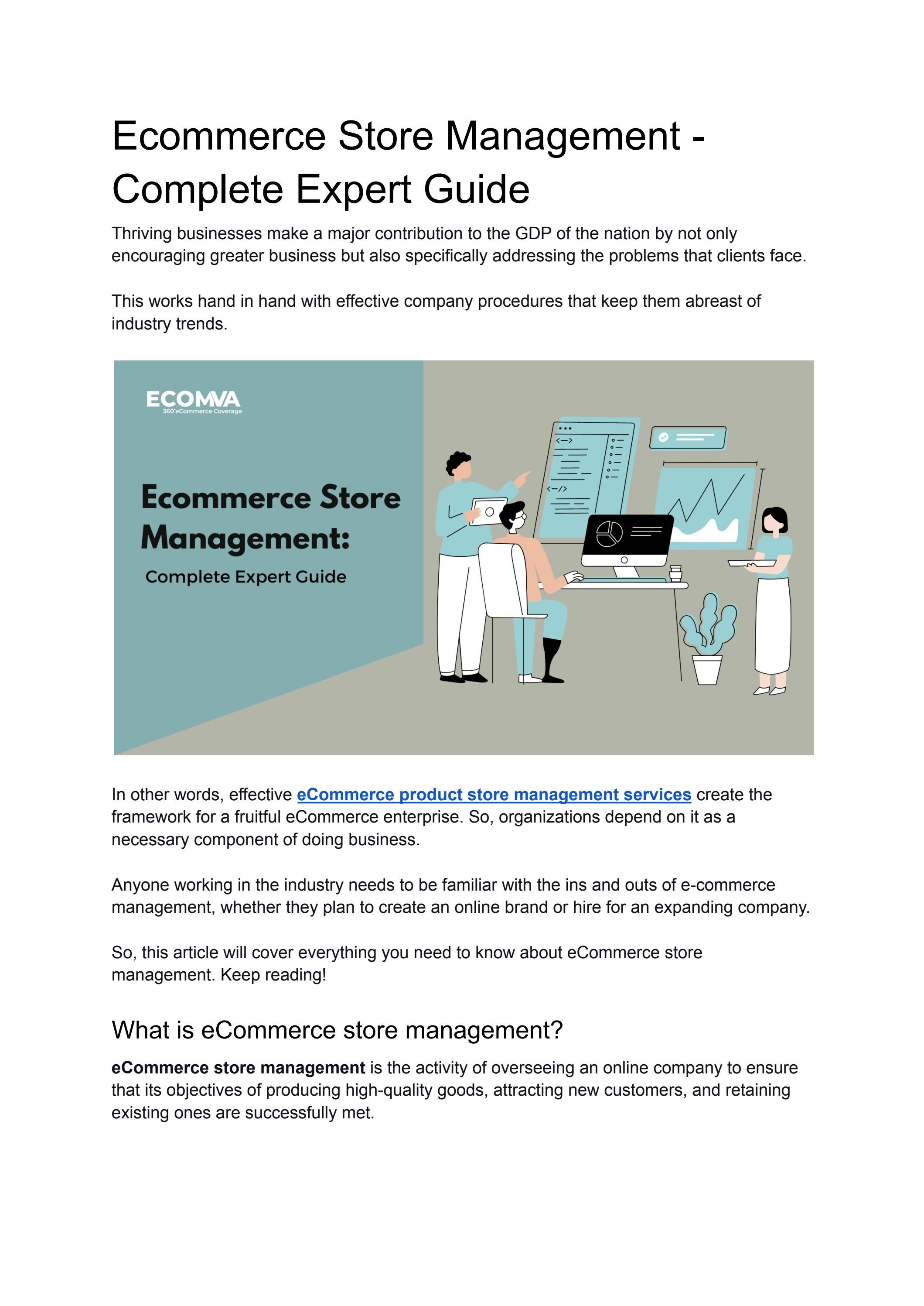 Ecommerce Store Management - Complete Expert Guide by eComVA - Issuu