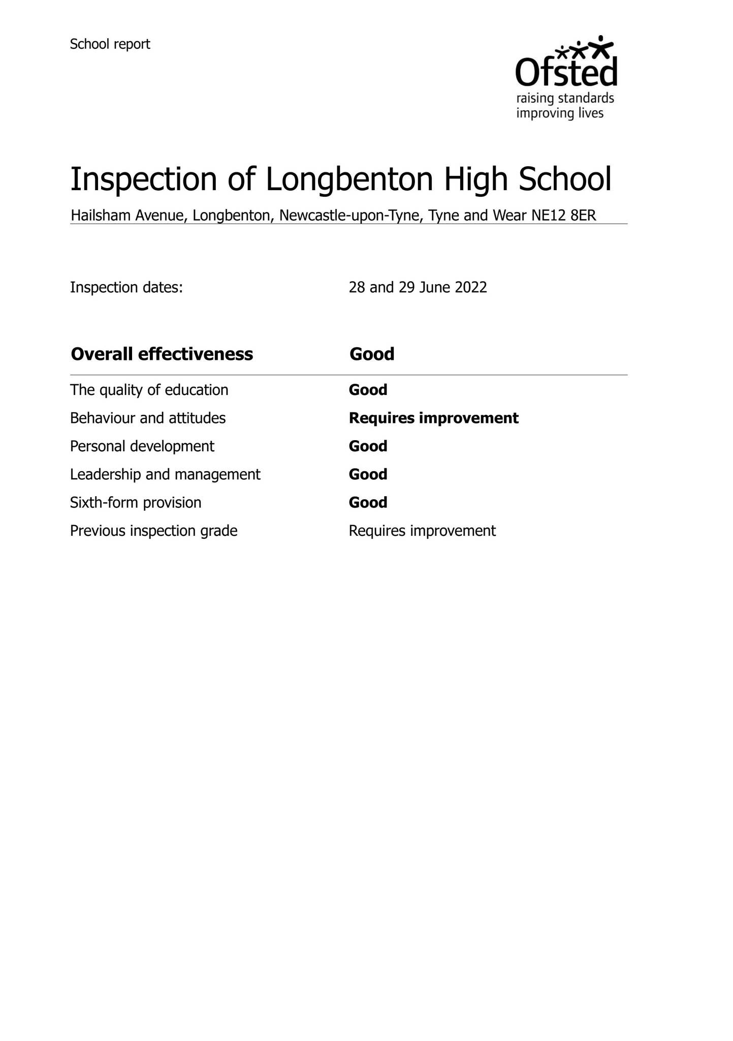 Ofsted Report Longbenton High School June 2022 by Schudio - Issuu