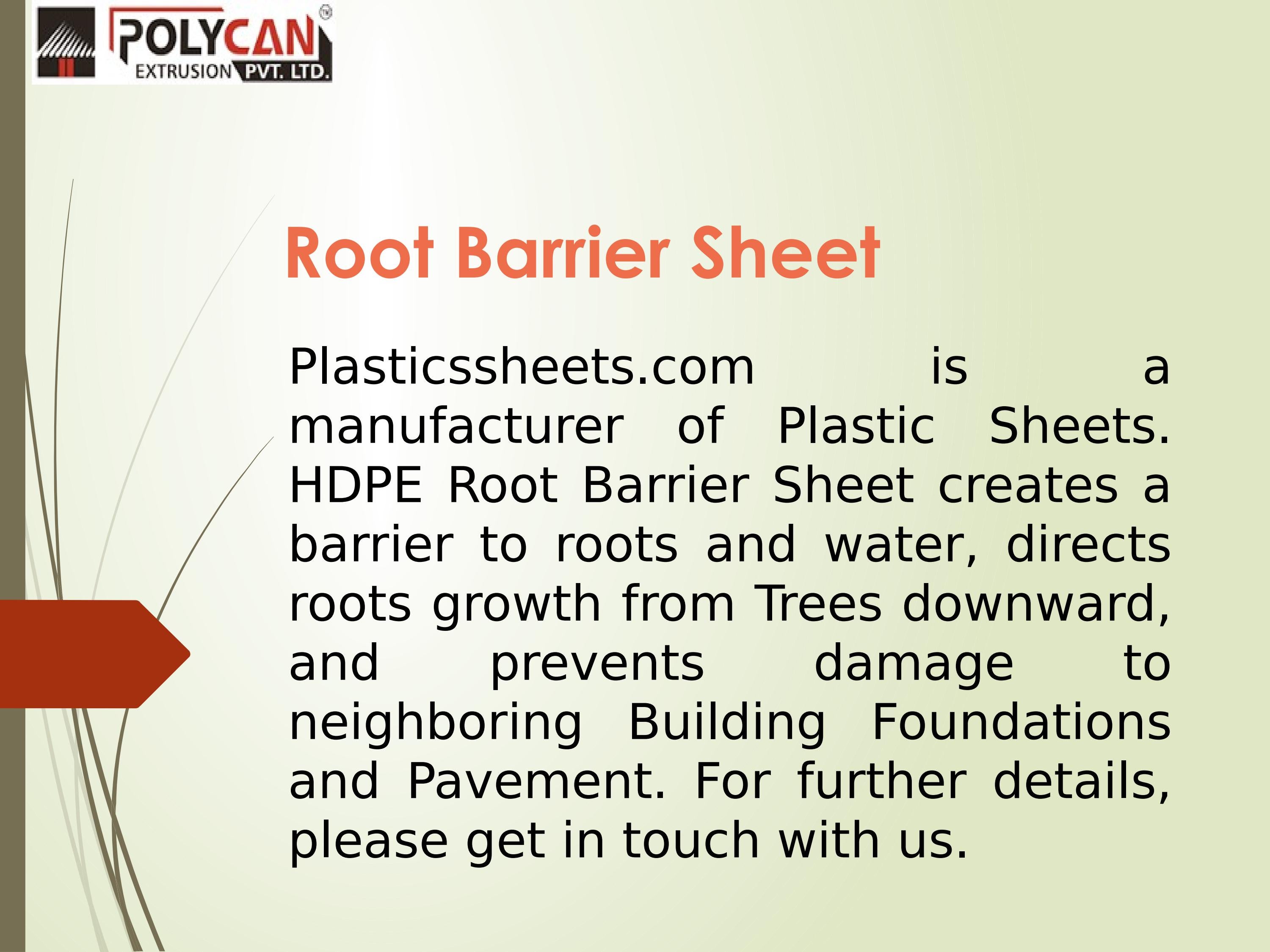 Root Barrier Sheet | Plasticssheets.com by Polycan Extrusion - Issuu