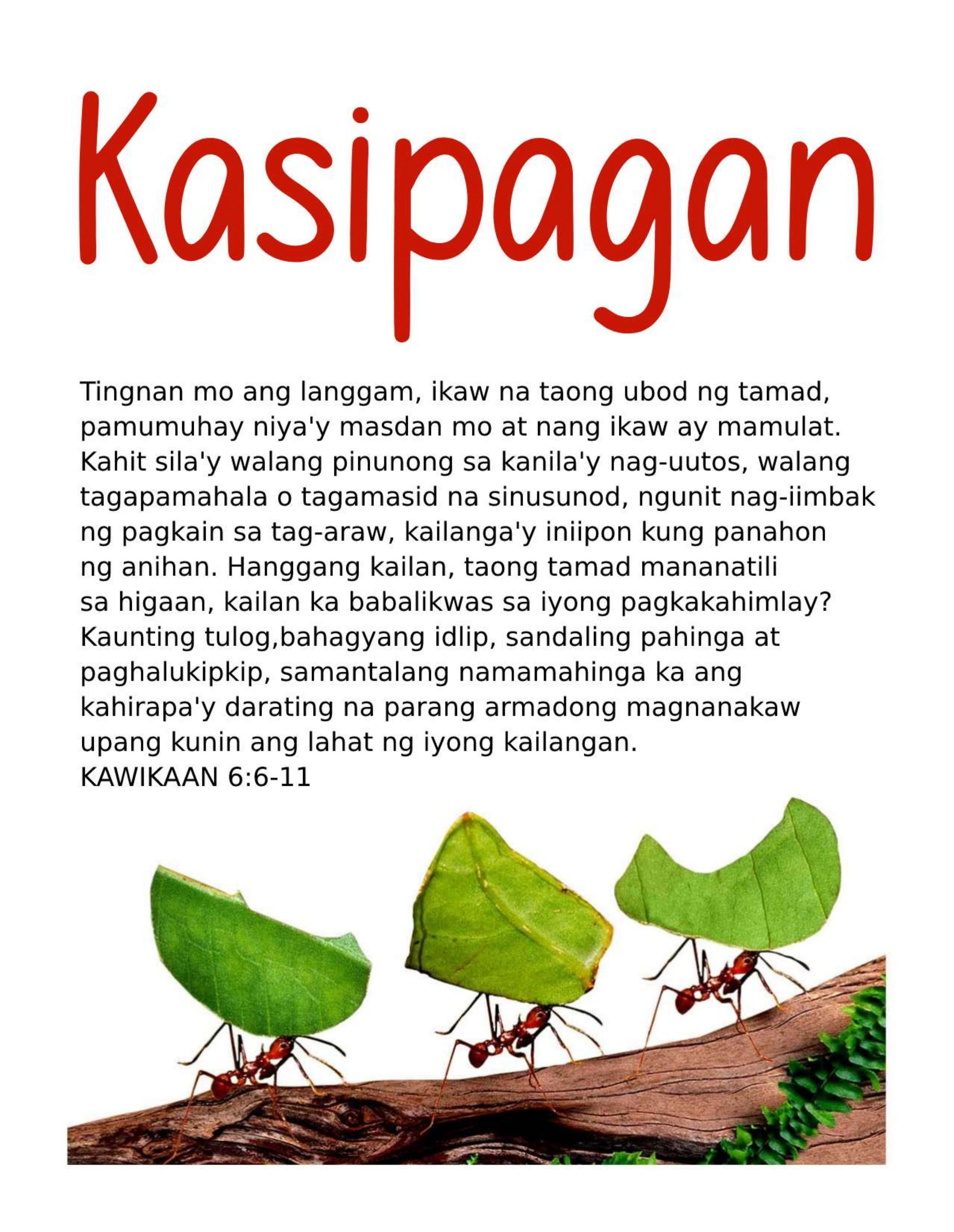 Tagalog Motivational Diligence Tract by Filipino Tracts and Literature ...